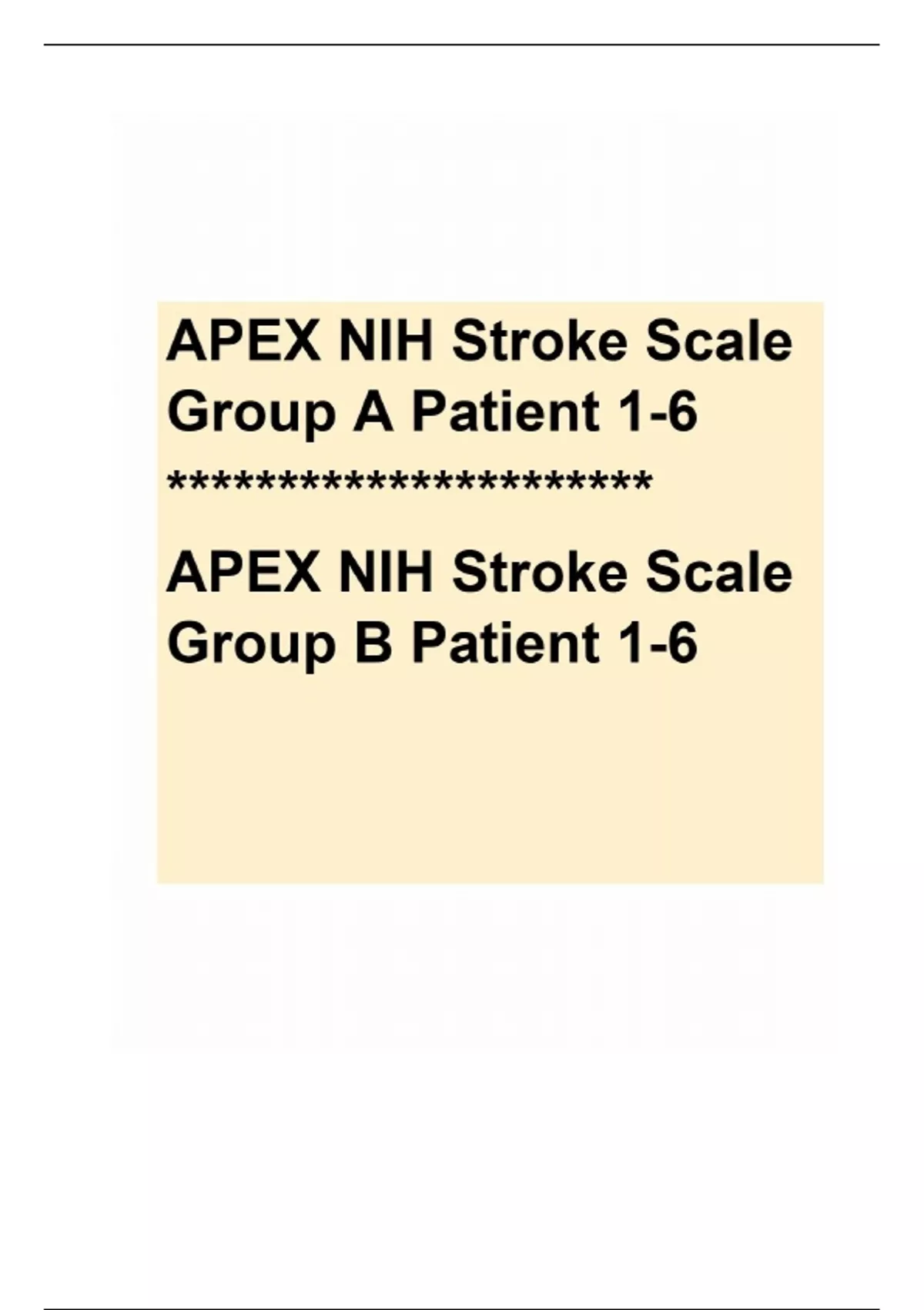 NIH STROKE SCALE GROUP A PATIENT 1-6 NEW UPDATE - NIH STROKE SCALE ...