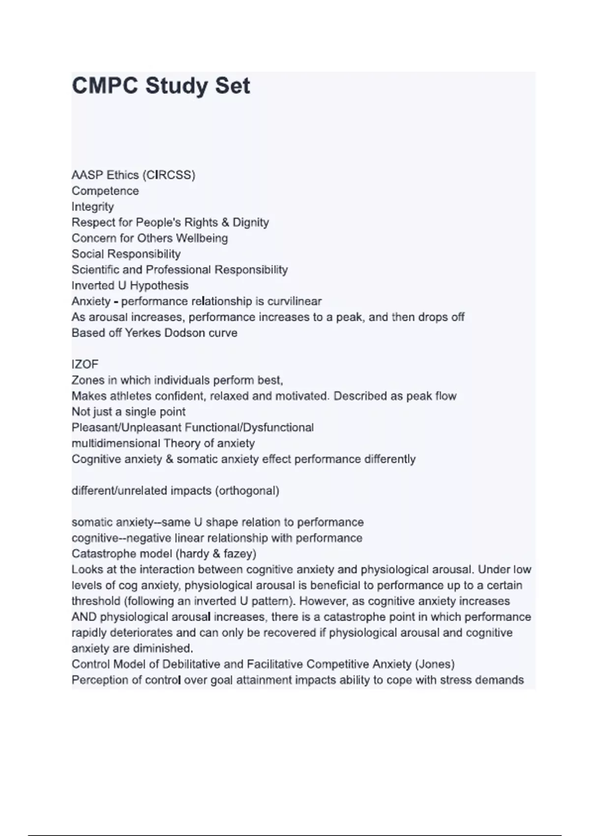 CMPC Study Set questions and answers - CMPC - Stuvia US