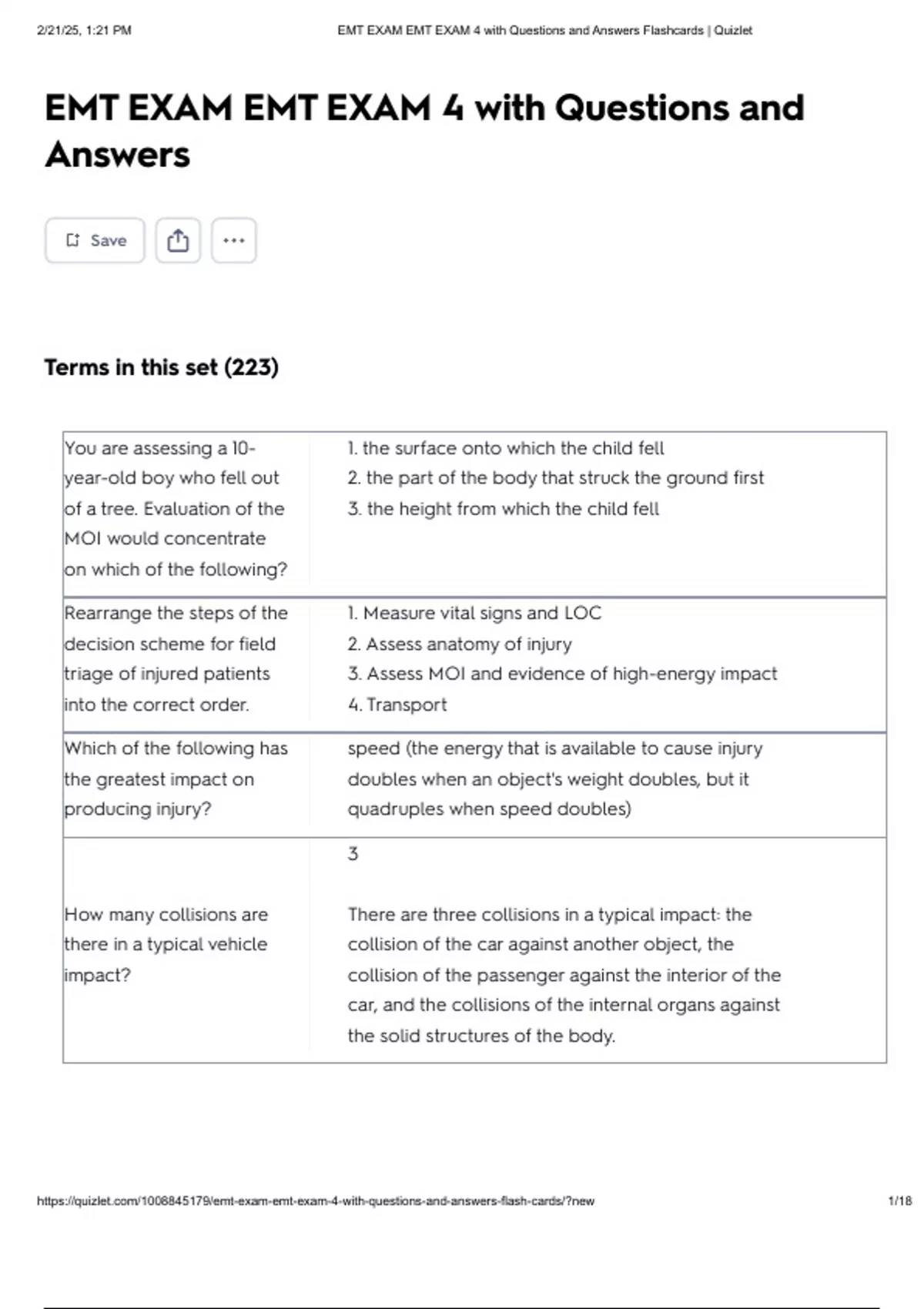 EMT EXAM EMT EXAM 4 with Questions and Answers - EMT - Stuvia US
