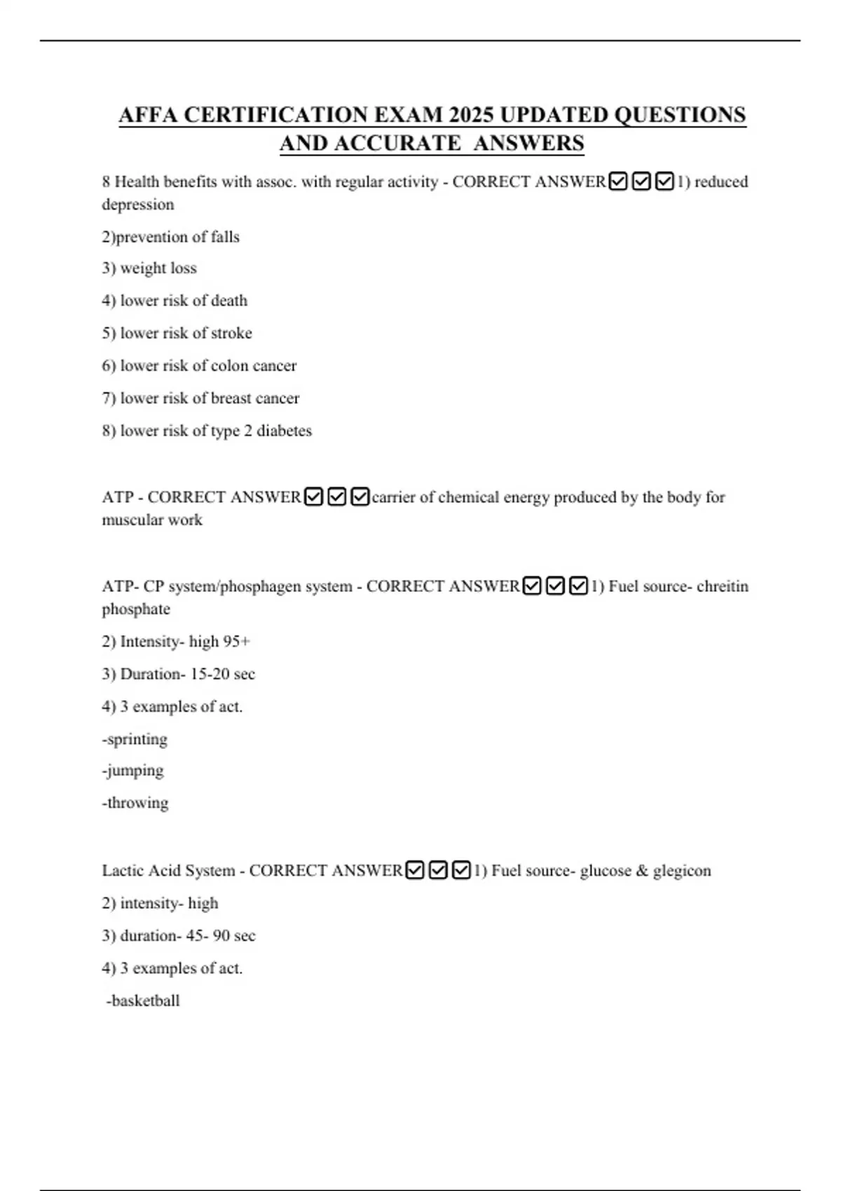 AFFA CERTIFICATION EXAM 2025 UPDATED QUESTIONS AND ACCURATE ANSWERS ...