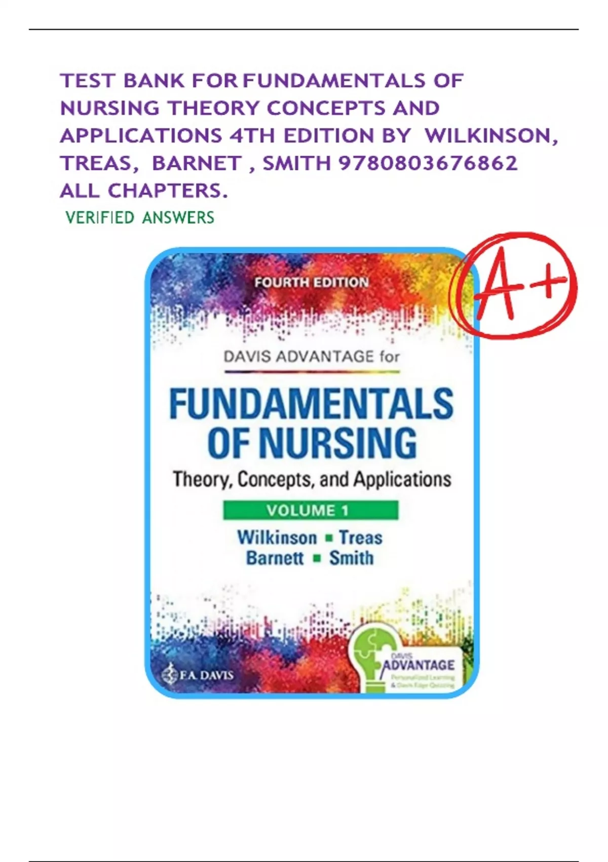 TEST BANK FOR FUNDAMENTALS OF NURSING THEORY CONCEPTS AND APPLICATIONS ...