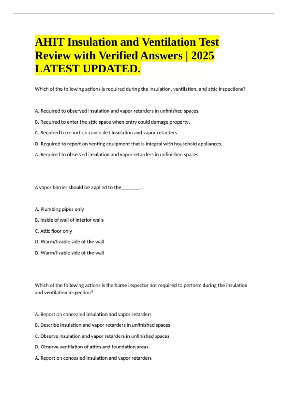 Complete Solution Pack For American Home Inspector Training (AHIT ...