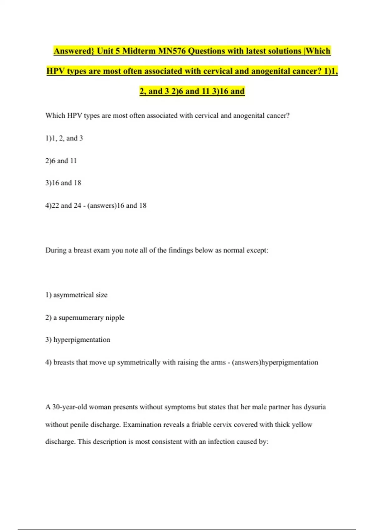 Answered} Unit 5 Midterm MN576 Questions with latest solutions |Which ...