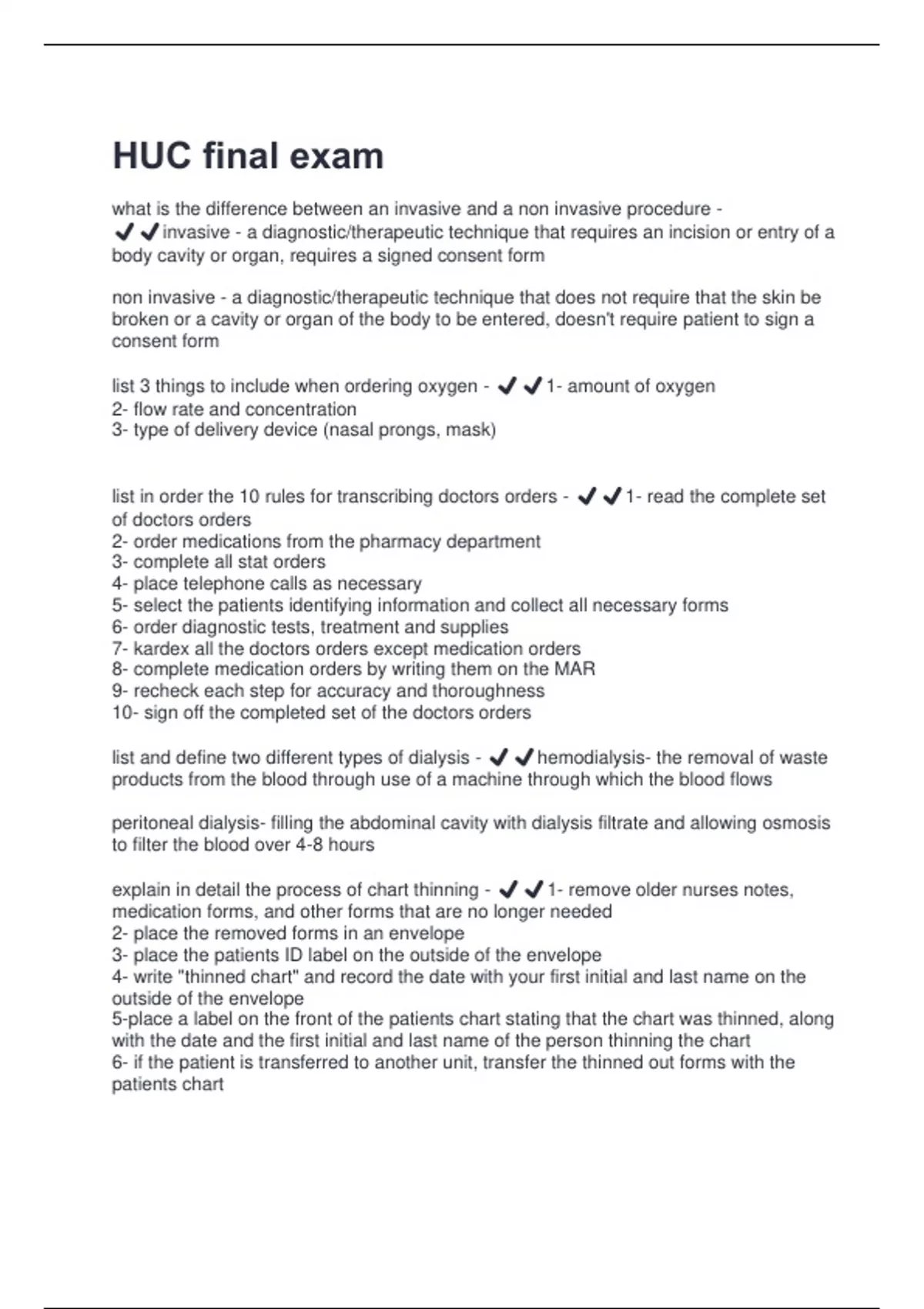 HUC final exam questions and answers all are correct 2025 graded A+ ...