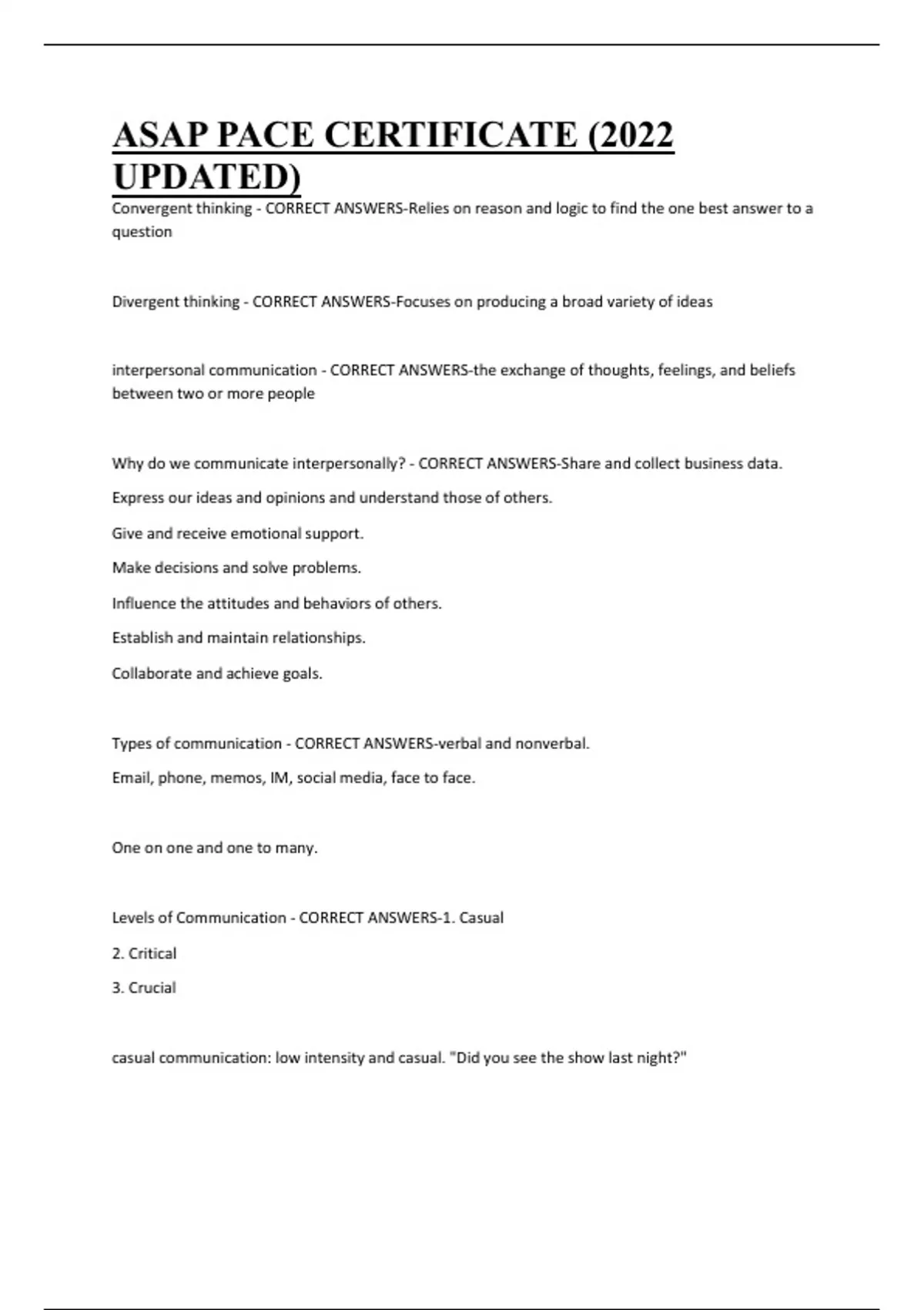 ASAP PACE CERTIFICATE (2022 UPDATED) - Pace asap - Stuvia US