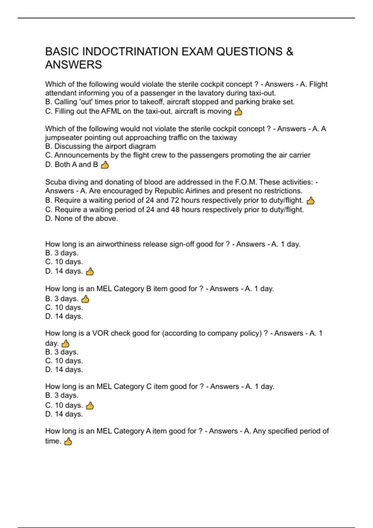 BASIC INDOCTRINATION EXAM QUESTIONS & ANSWERS - BASIC D - Stuvia UK