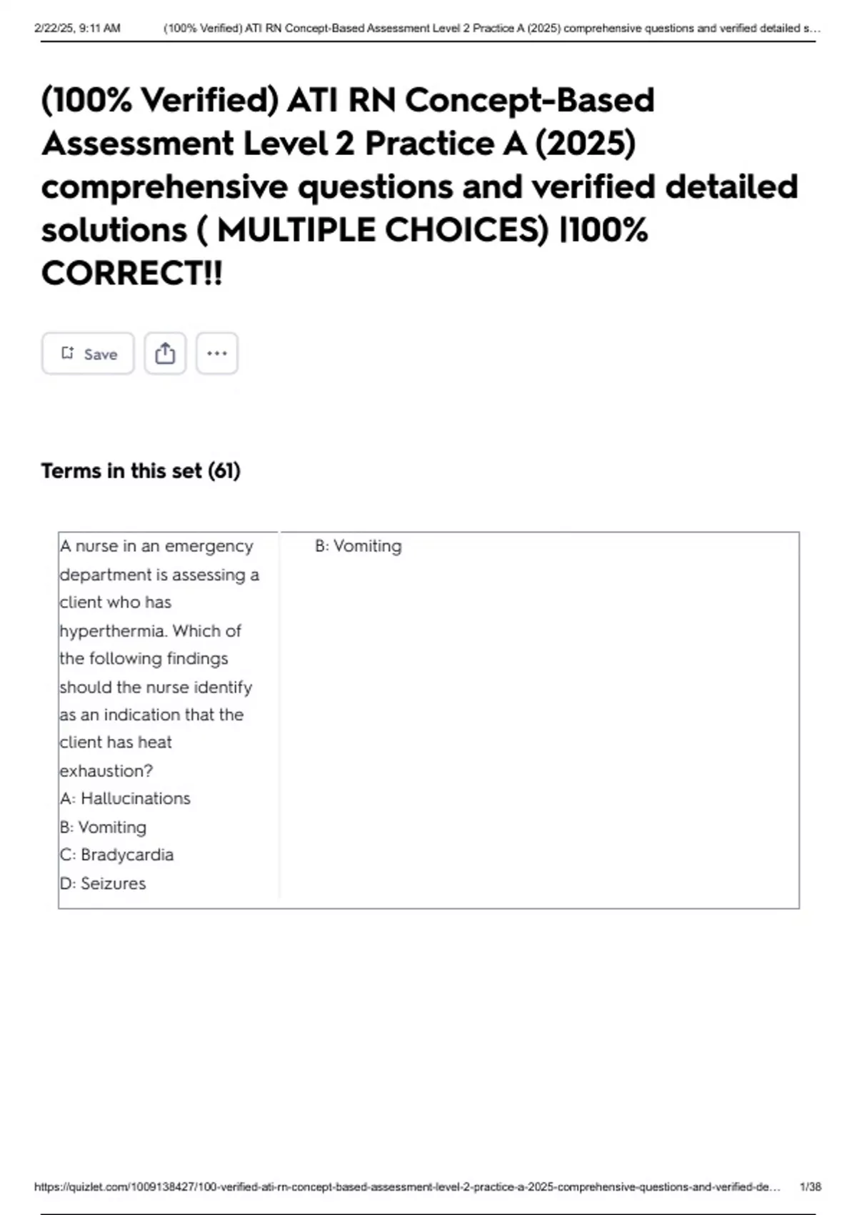 (100% Verified) ATI RN Concept-Based Assessment Level 2 Practice A ...