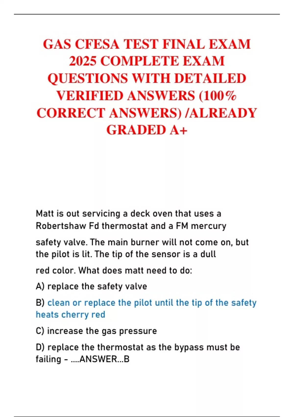GAS CFESA TEST FINAL EXAM 2025 COMPLETE EXAM QUESTIONS WITH DETAILED ...