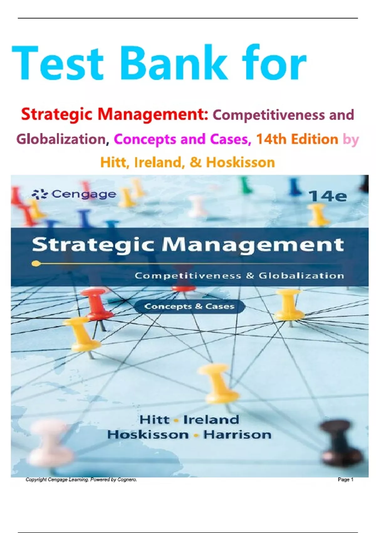 Test Bank for Strategic Management: Concepts and Cases: Competitiveness ...