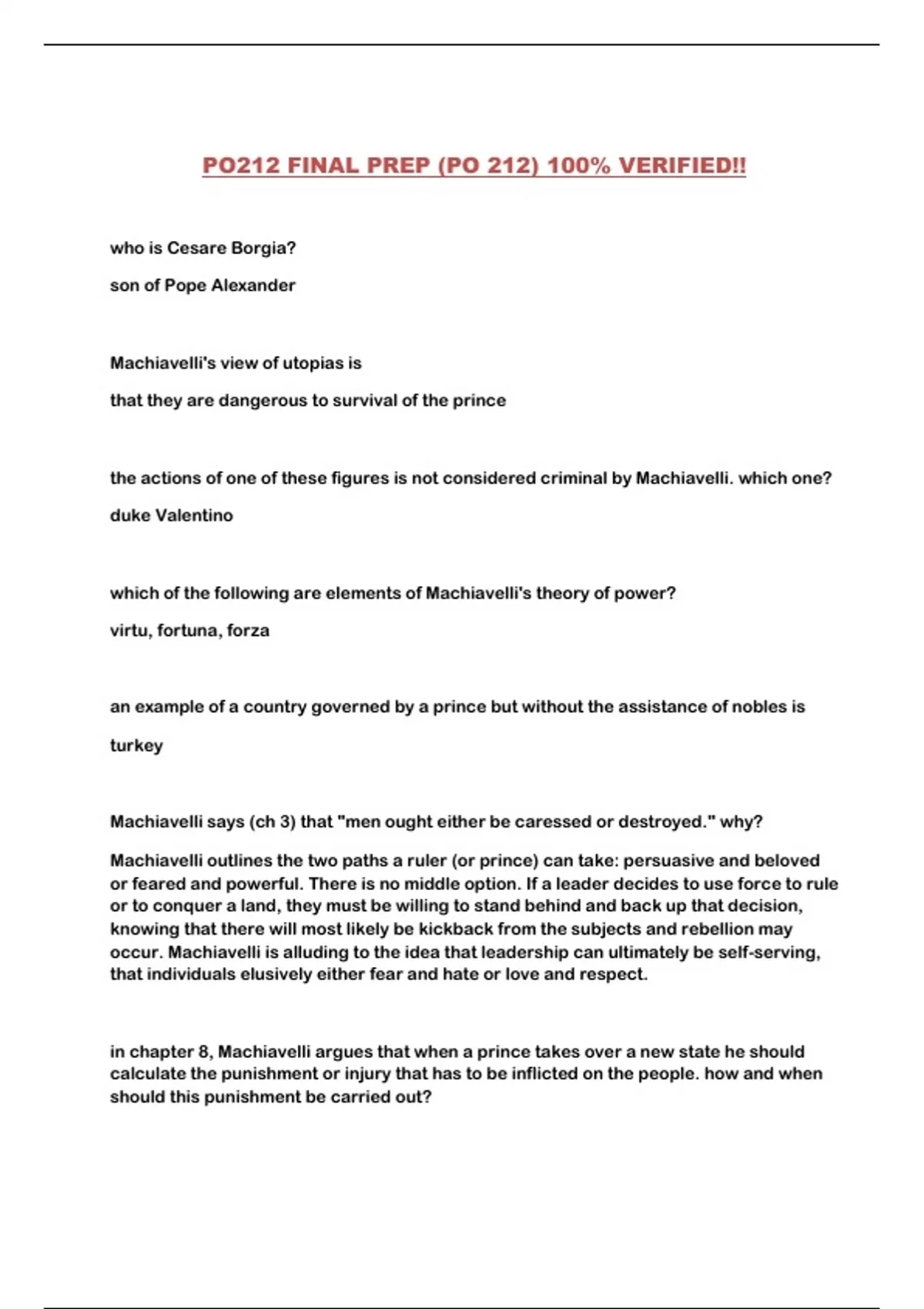 PO212 FINAL PREP (PO 212) 100% VERIFIED!! - PO212 - Stuvia US