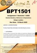 BPT1501 Assignment 1 (COMPLETE ANSWERS) Semester 1 2025 - DUE 18 March ...