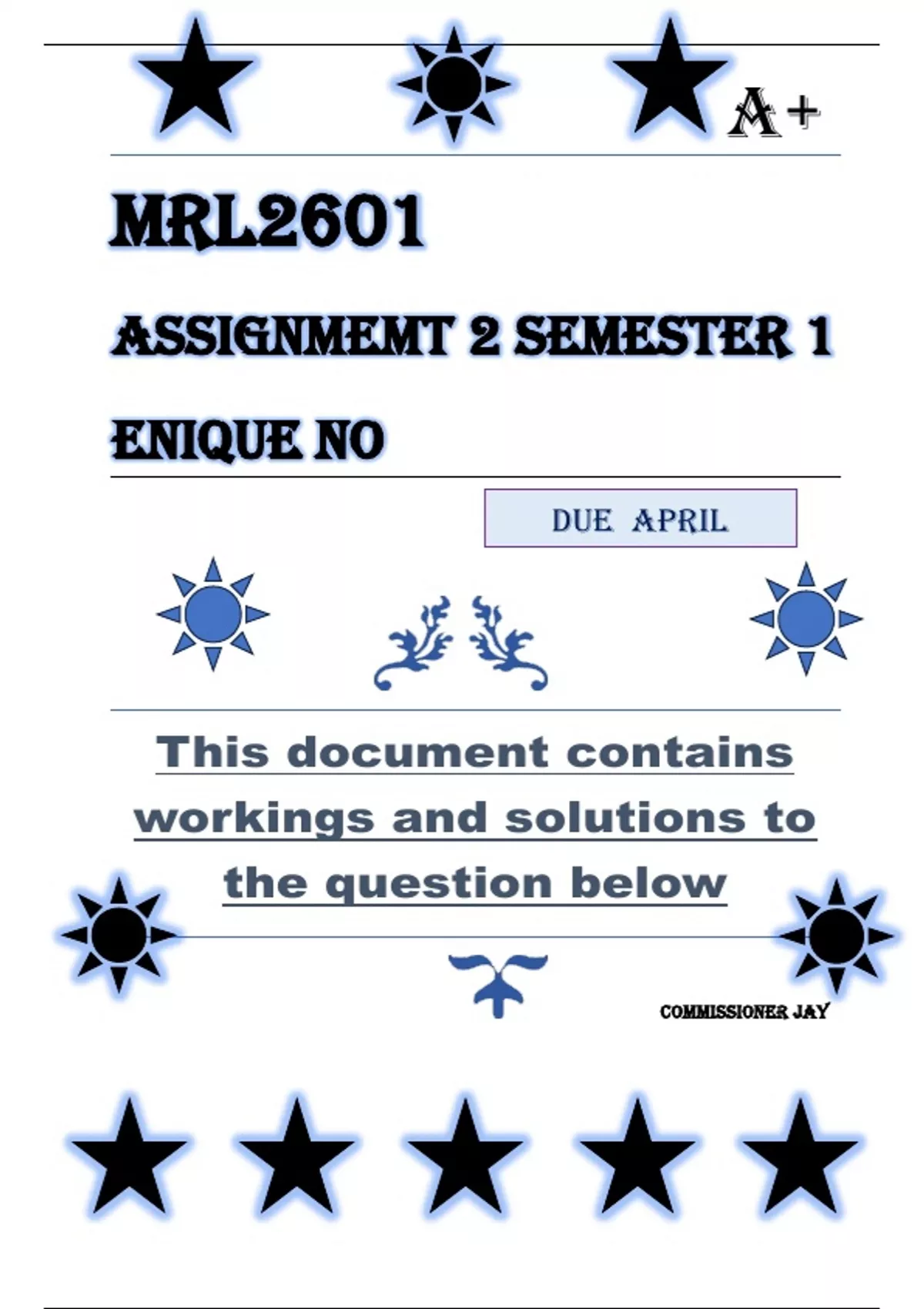 MRL2601 Assignment 2 (COMPLETE ANSWERS) Semester 1 2025 - DUE April ...