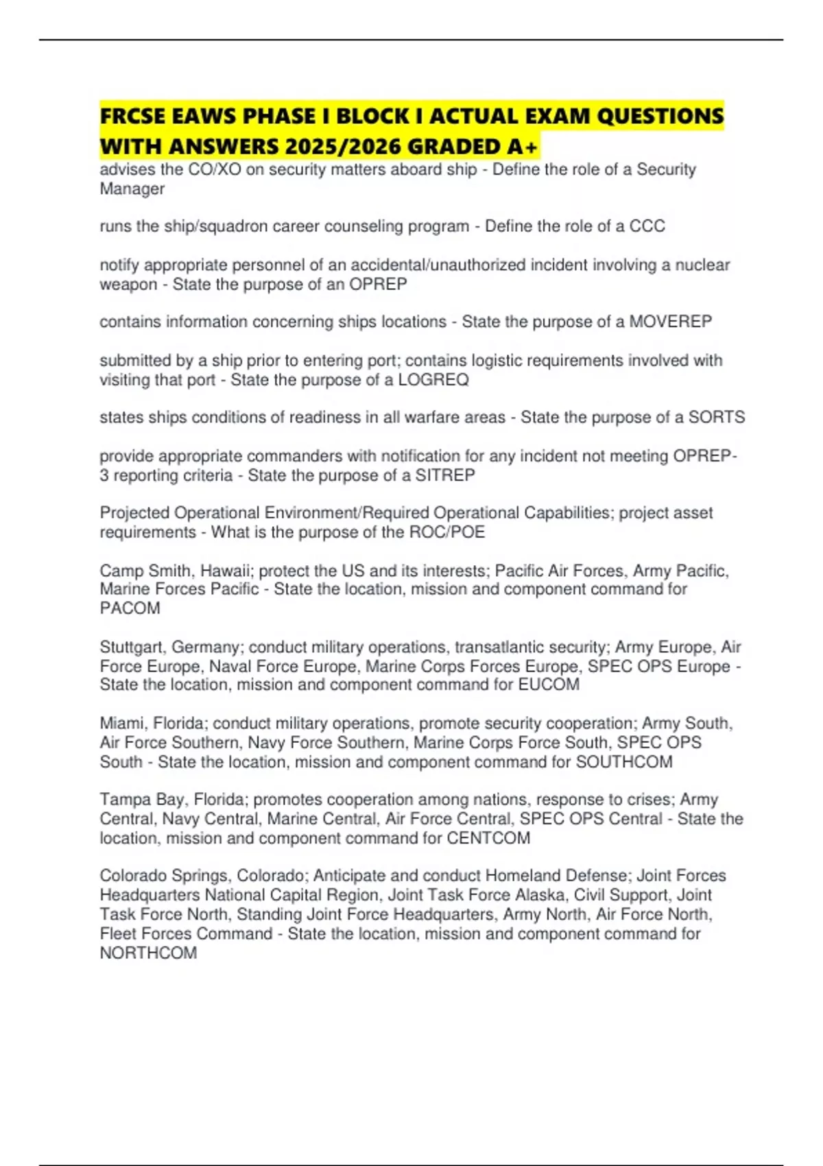 FRCSE EAWS PHASE 1 BLOCK V ACTUAL EXAM QUESTIONS WITH ANSWERS 2025/2026 ...