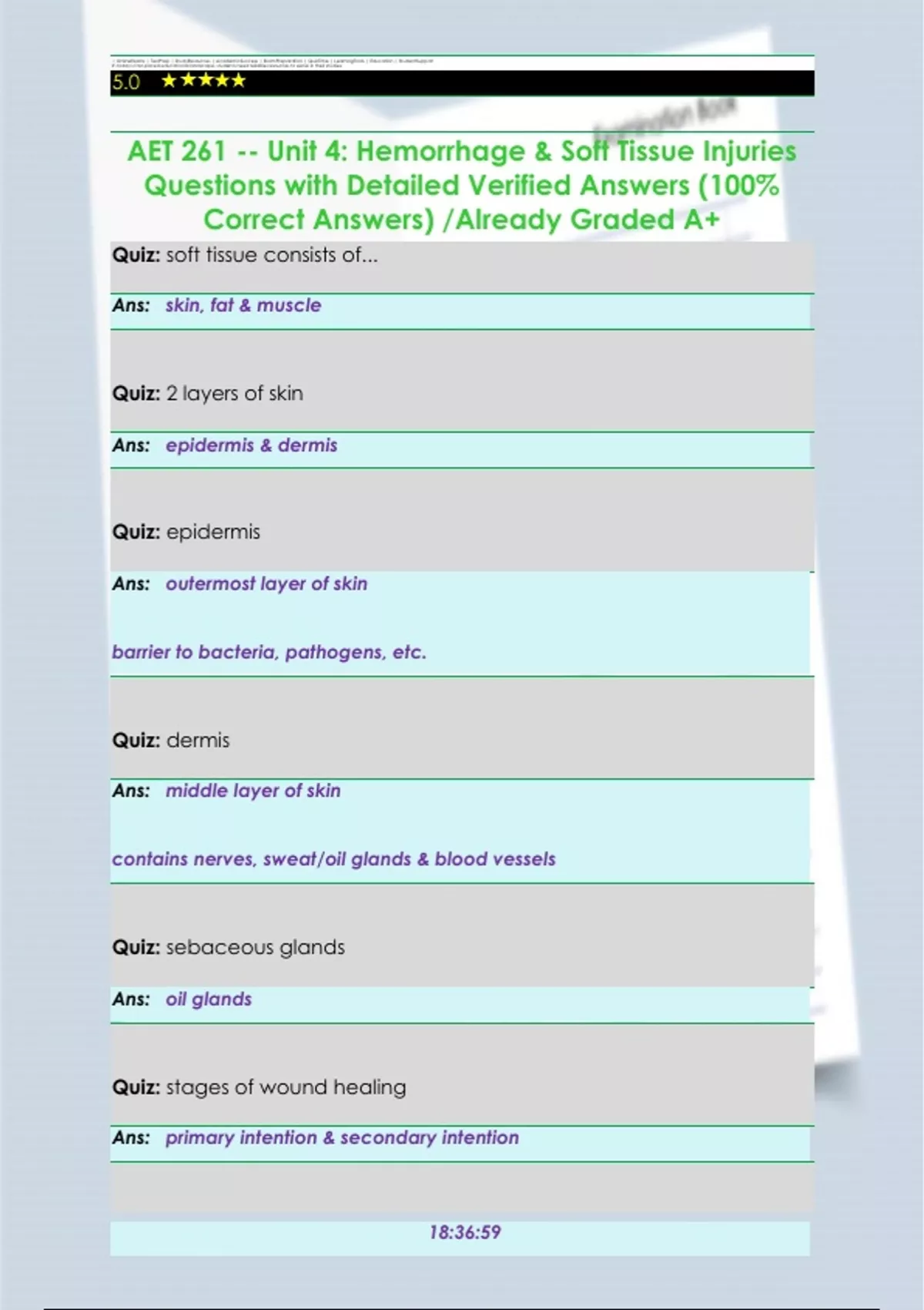 AET 261 -- Unit 4: Hemorrhage & Soft Tissue Injuries Questions with ...