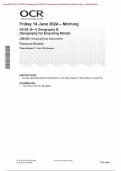 Actual 2024 OCR GCSE Geography B Geography for Enquiring Minds J384/03: Geographical exploration ...
