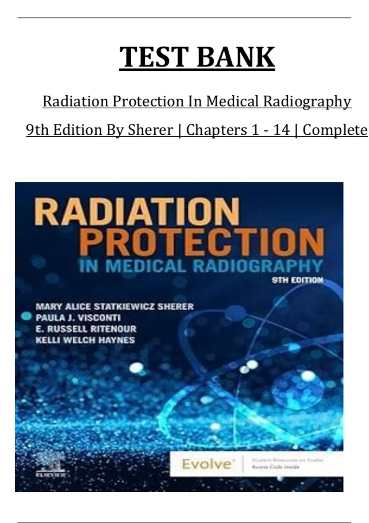 TEST BANK for Radiation Protection In Medical Radiography 9th Edition ...
