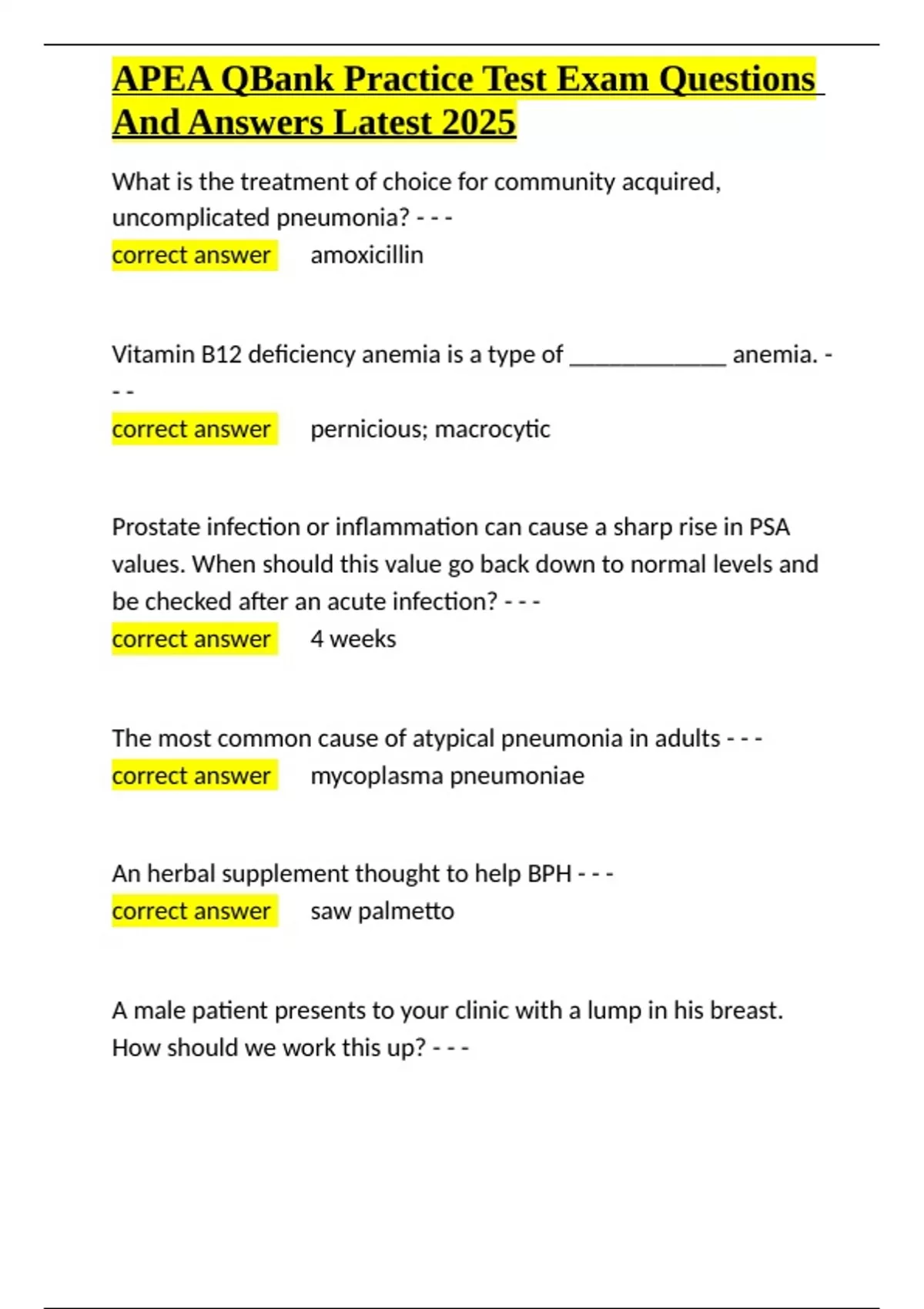 APEA QBank AANP Review Exam Questions And Answers Latest 2025.docx ...