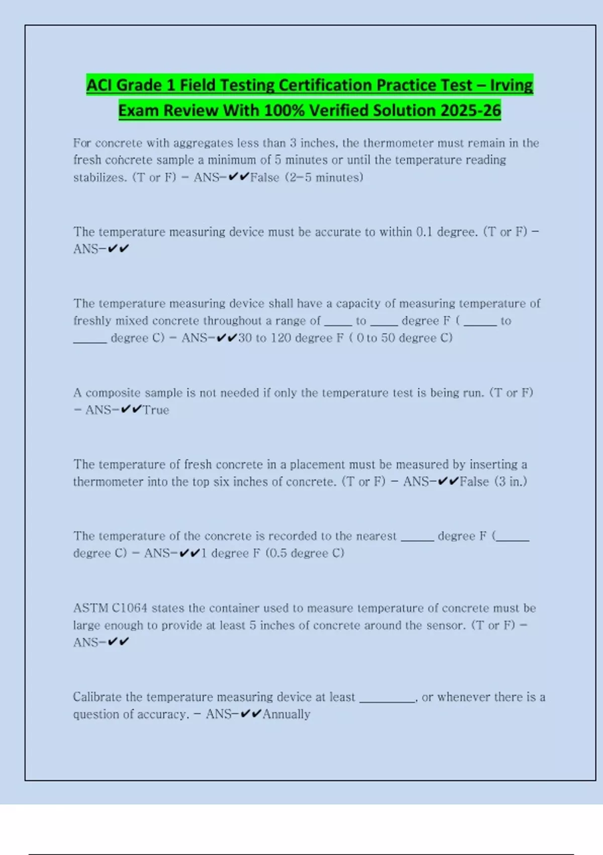 ACI Grade 1 Field Testing Certification Practice Test – Irving Exam ...