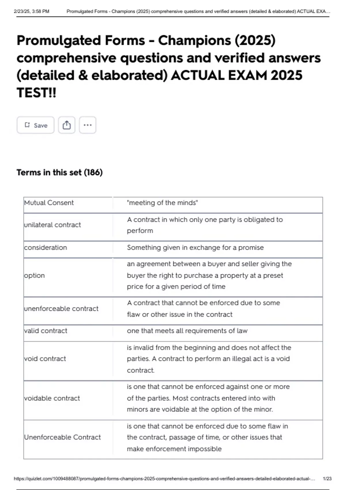 Promulgated Forms - Champions (2025) comprehensive questions and ...