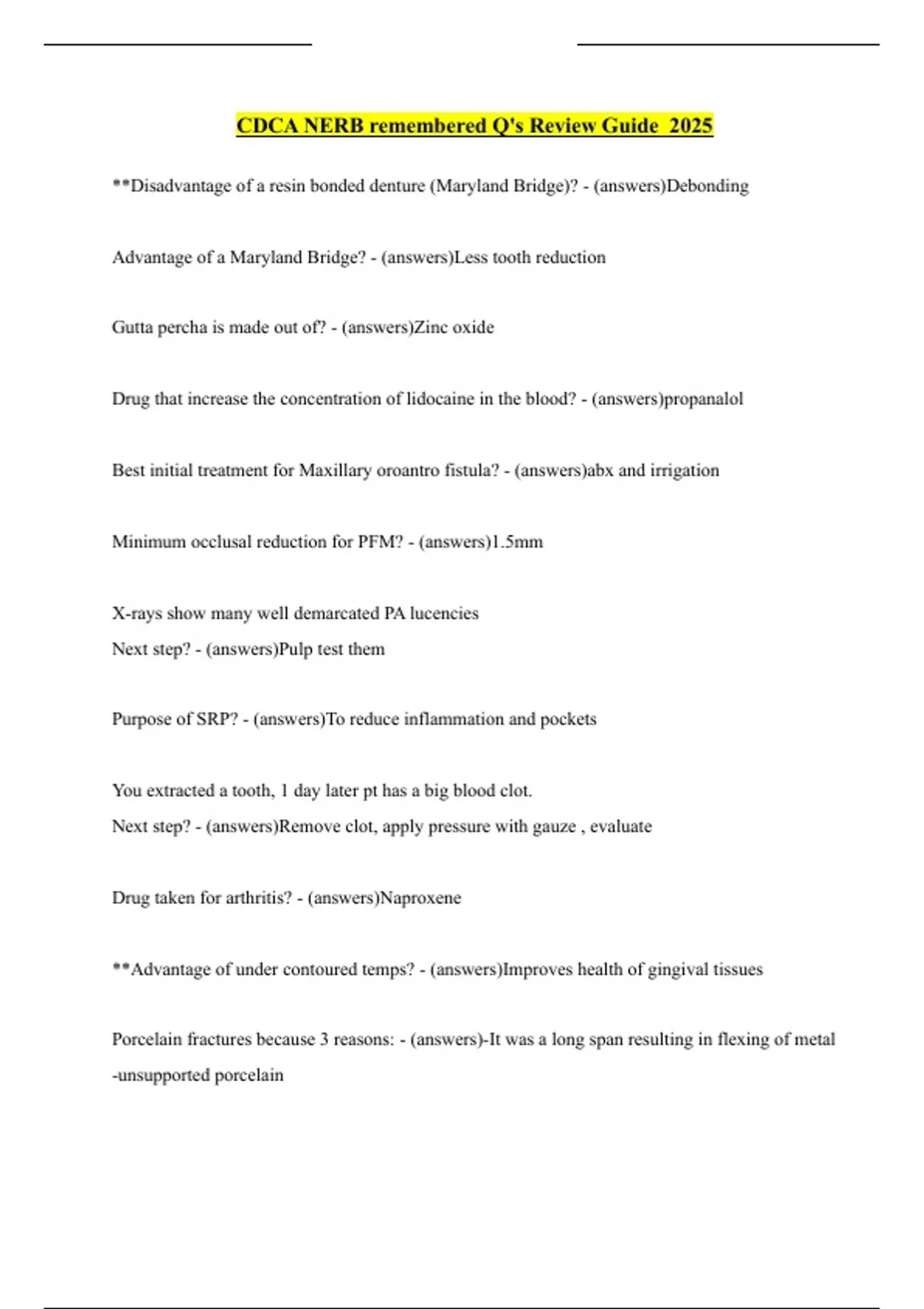 CDCA NERB remembered Q's Review Guide_2025 - CDCA NERB remembered Q ...