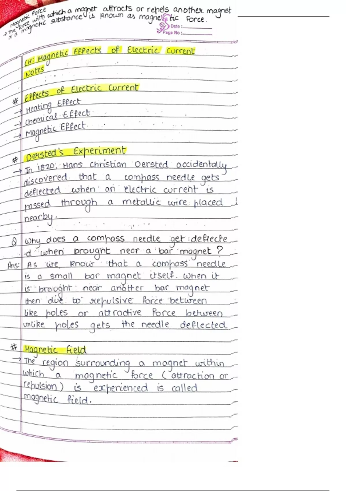 Easy summary of magnetic effects - Physics - Stuvia US