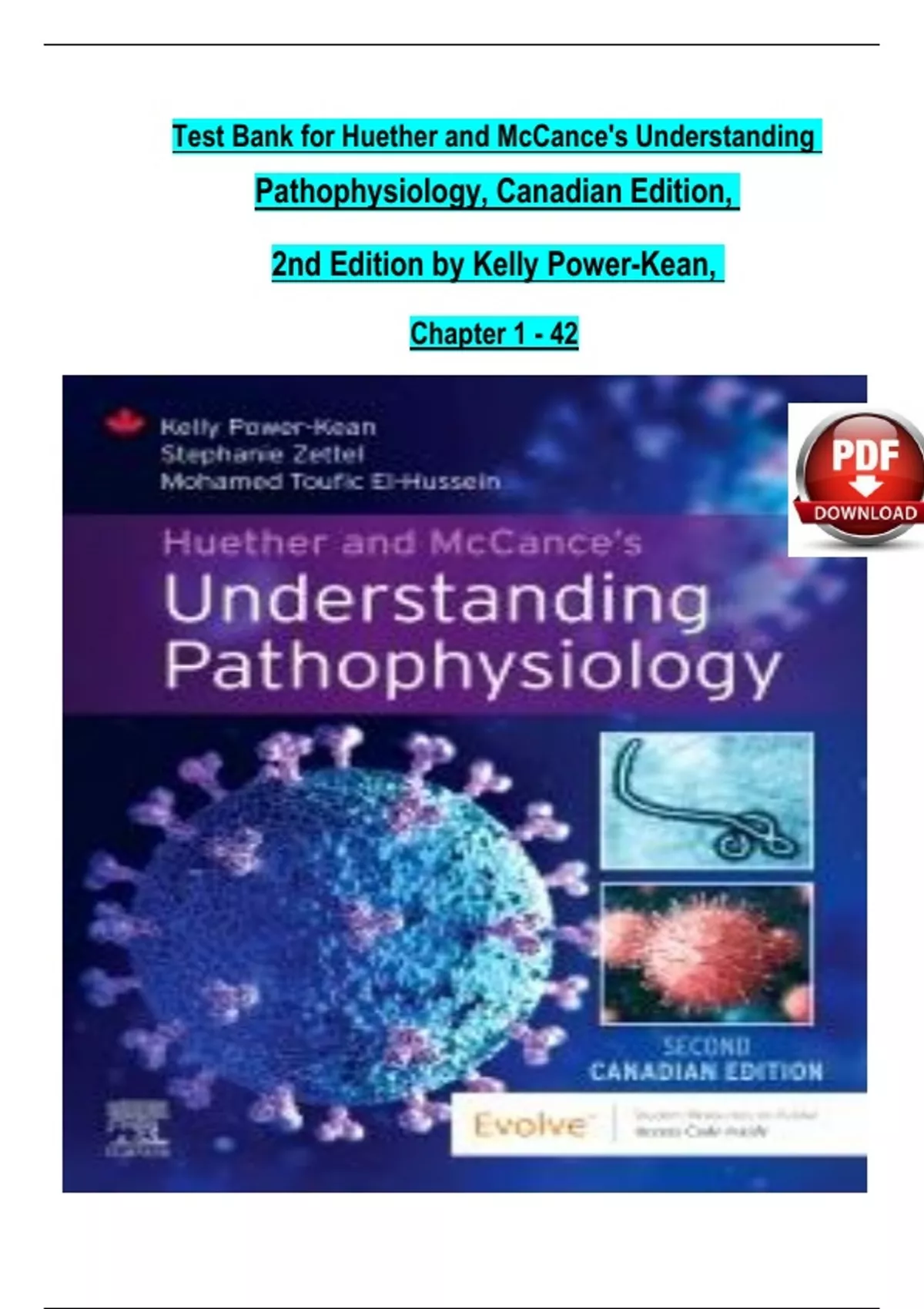 Understanding pathophysiology 1st canadian edition el hussein test bank ...