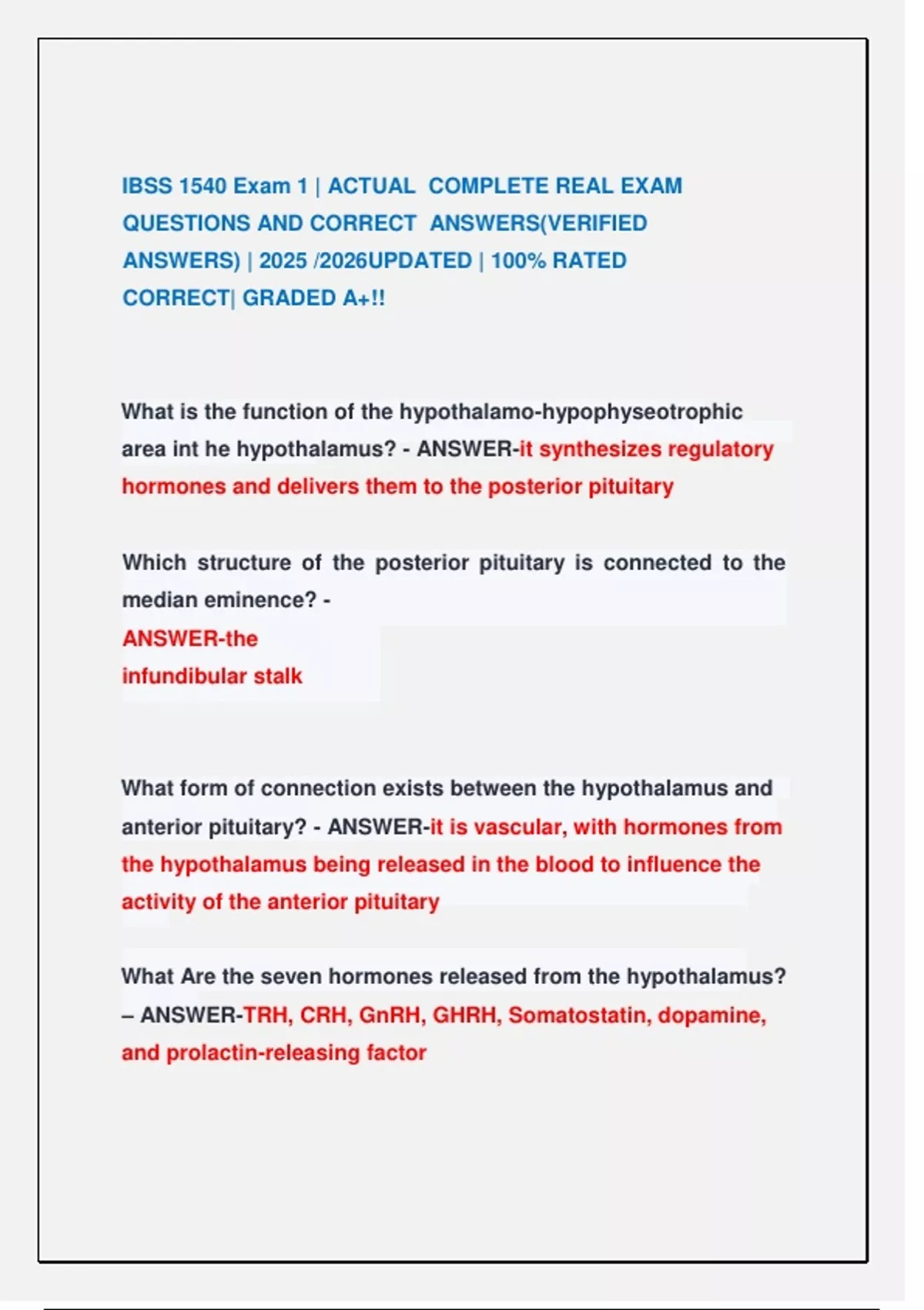IBSS 1540 Exam 1 | ACTUAL COMPLETE REAL EXAM QUESTIONS AND CORRECT ...