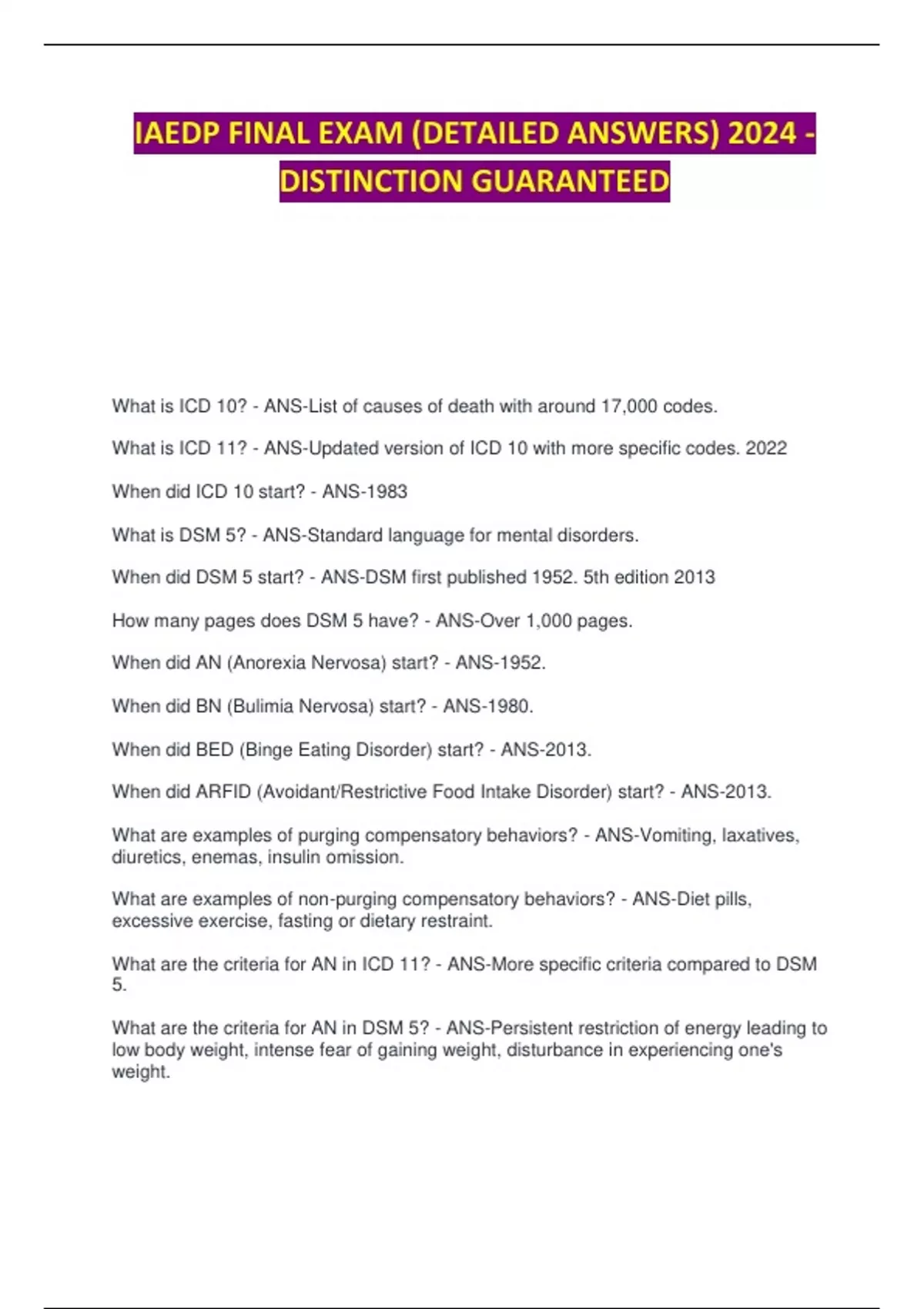 IAEDP FINAL EXAM (DETAILED ANSWERS) 2025 - DISTINCTION GUARANTEED ...