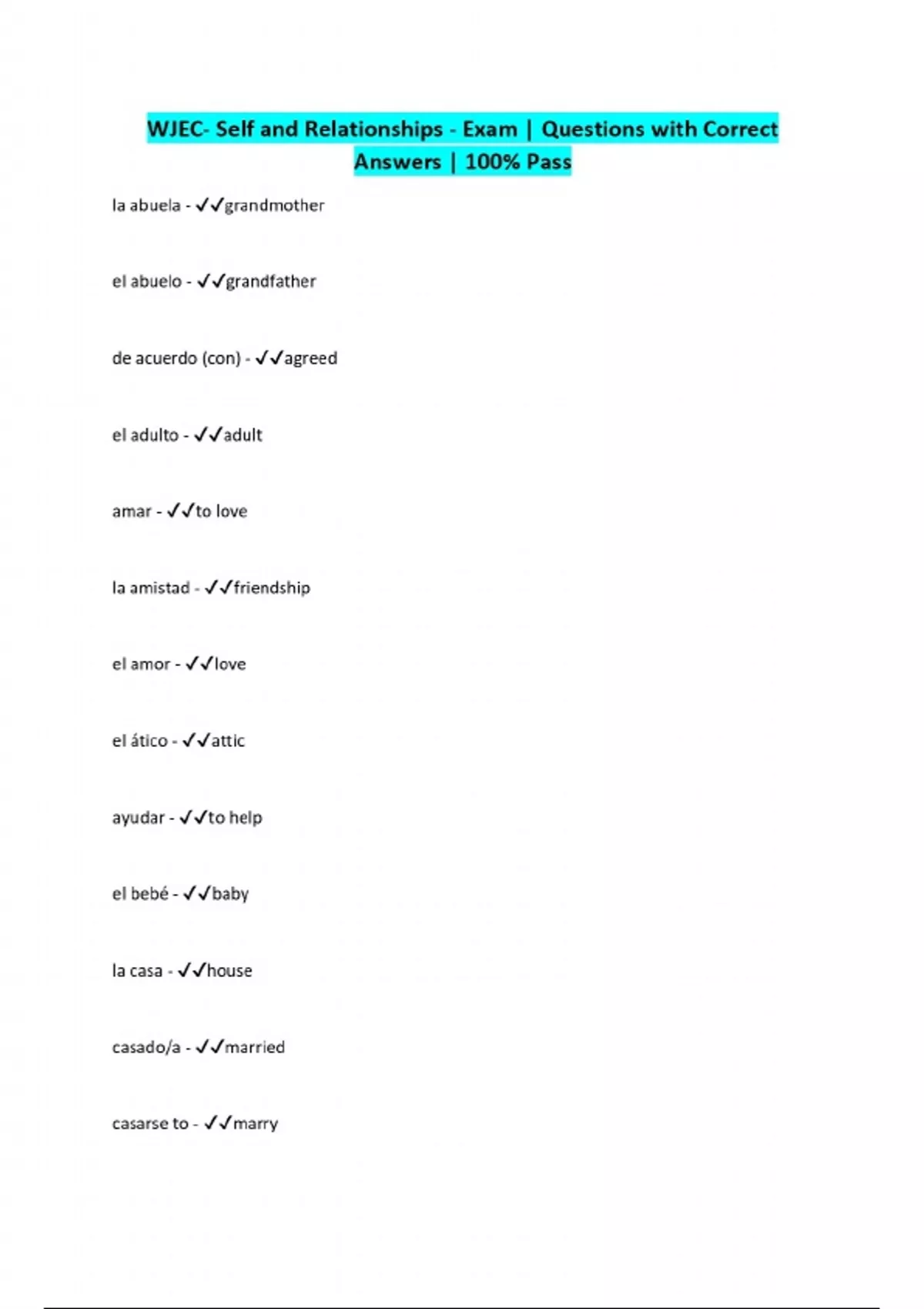 WJEC- Self and Relationships - Exam | Questions with Correct Answers ...