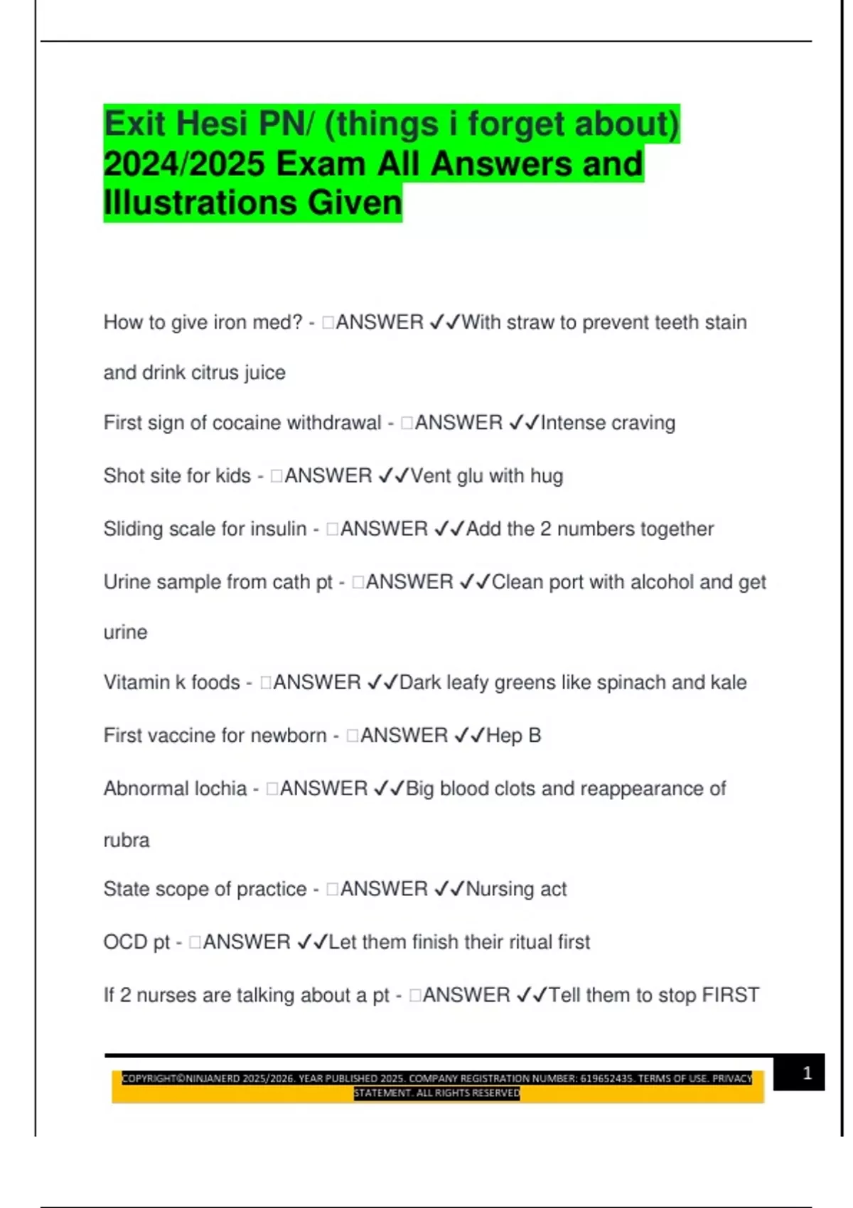 Exit Hesi PN/ (things i forget about) 2024/2025 Exam All Answers and ...