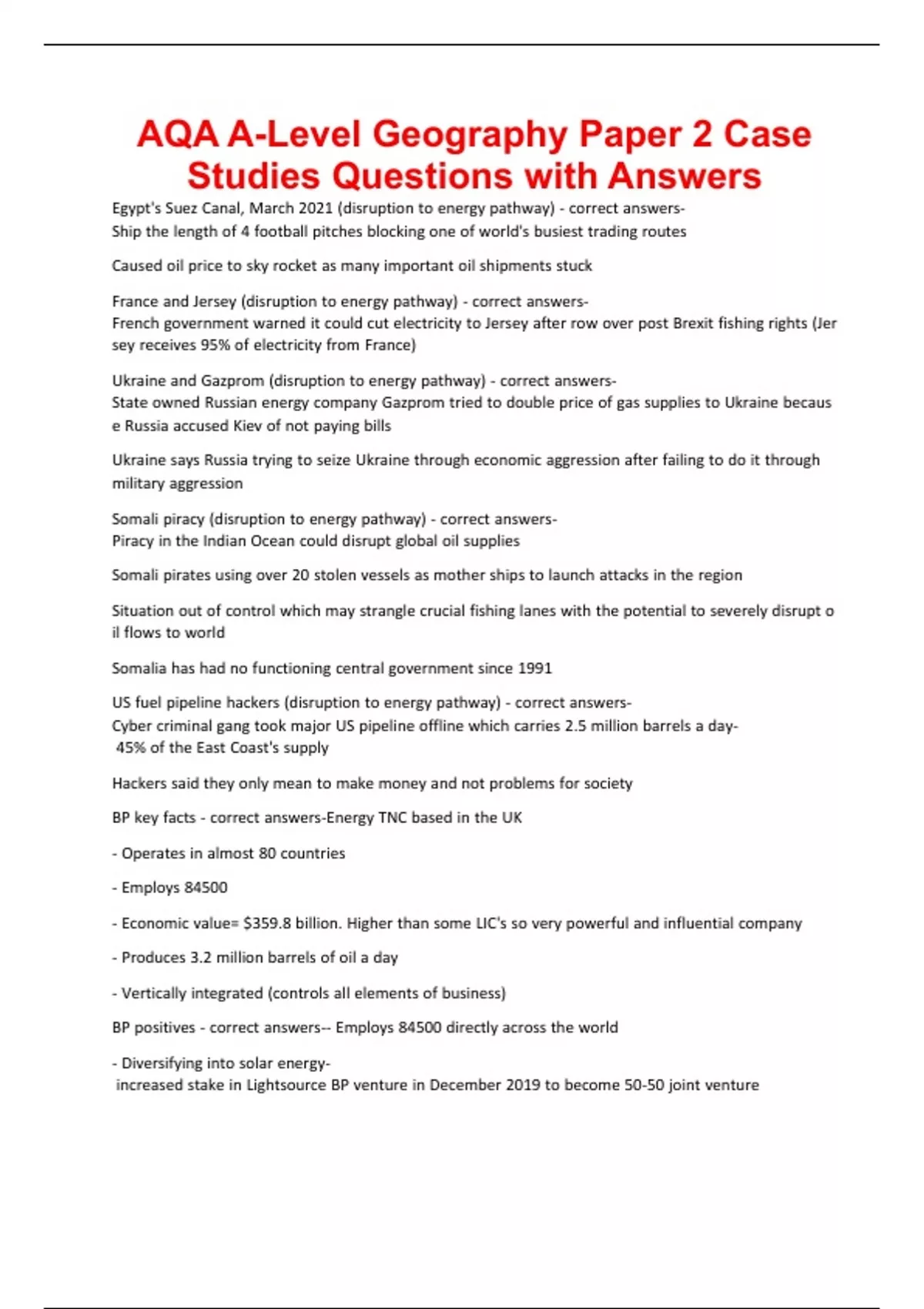 AQA A LEVEL GEOGRAPHY PAPER 2 QUESTION PAPER 2024 (7037/2R : Human ...