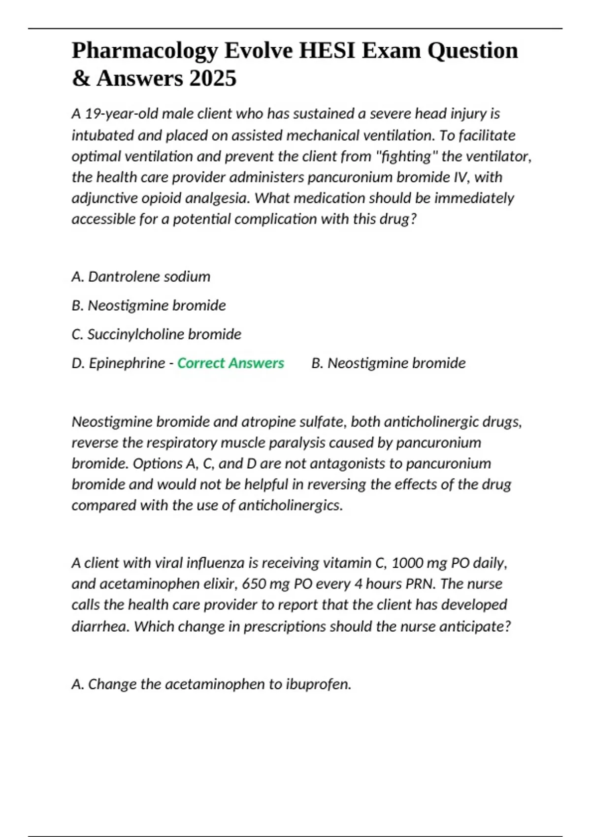 Pharmacology Evolve HESI Exam Question & Answers 2025.docx - CCRN ...
