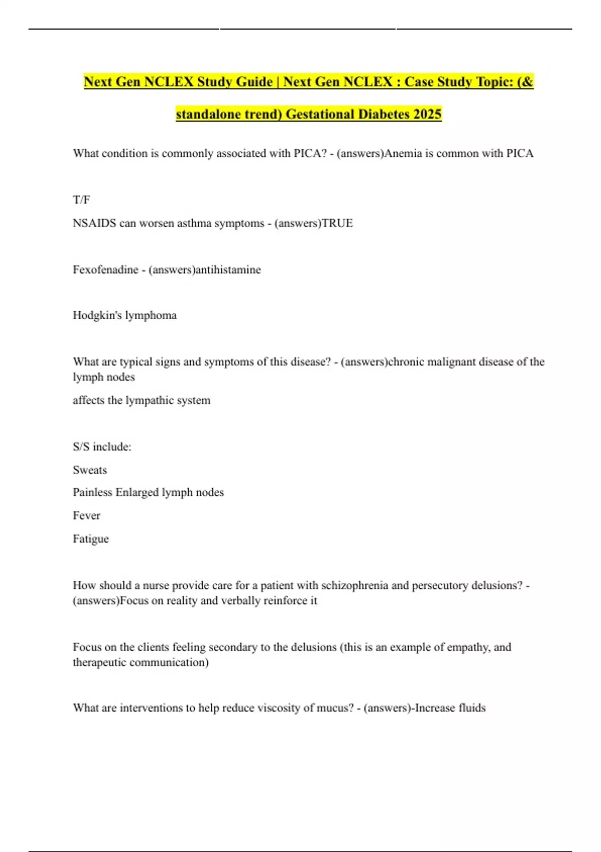 Next Gen NCLEX Study Guide | Next Gen NCLEX : Case Study Topic ...