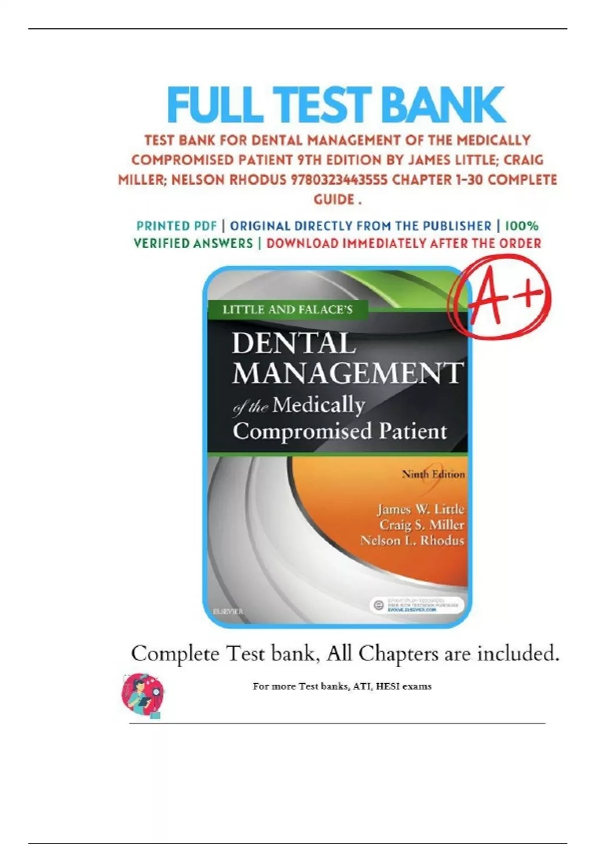 Test Bank For Dental Management of the Medically Compromised Patient ...