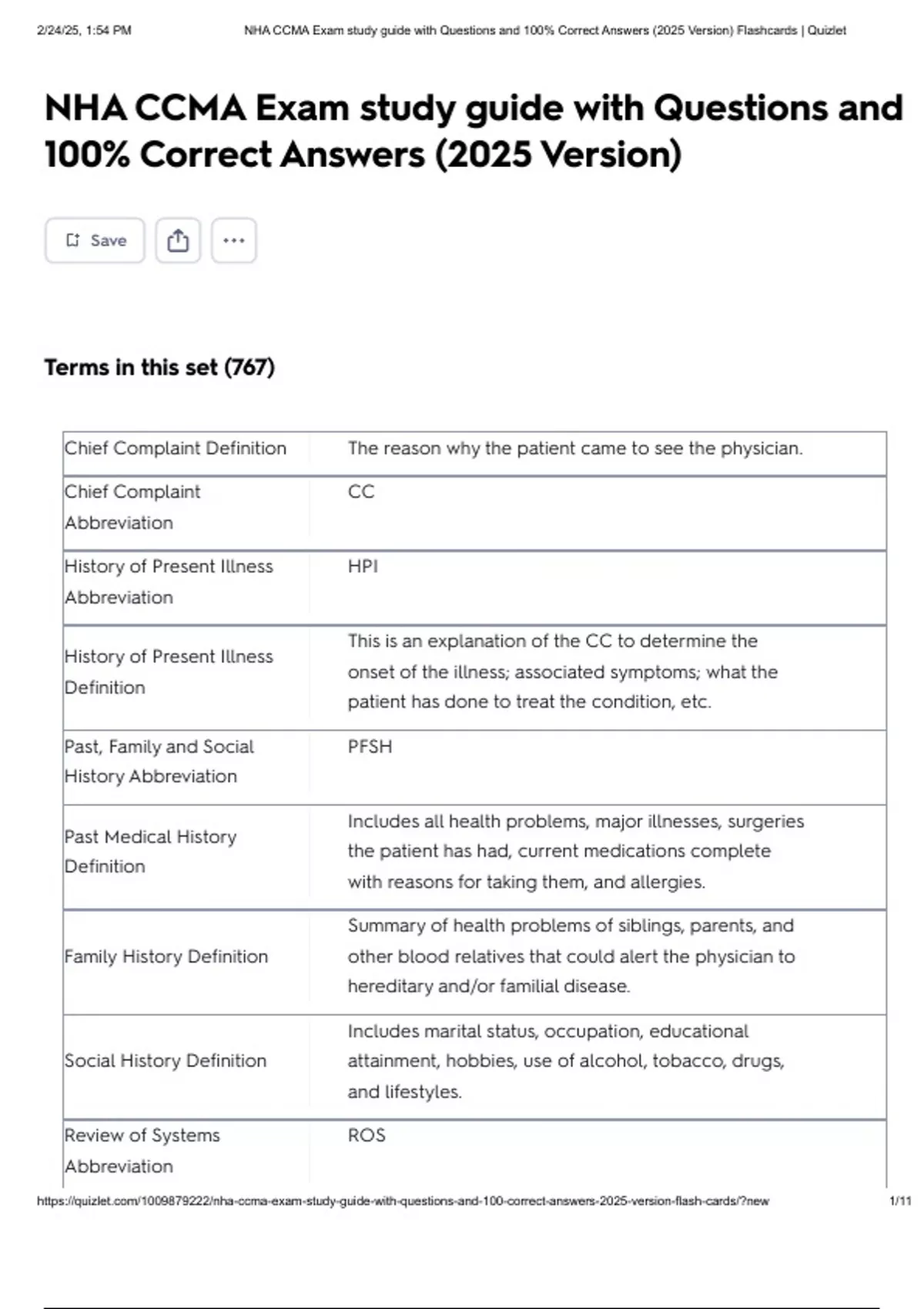 NHA CCMA Exam study guide with Questions and 100% Correct Answers (2025 Version) - NHA CCMA ...