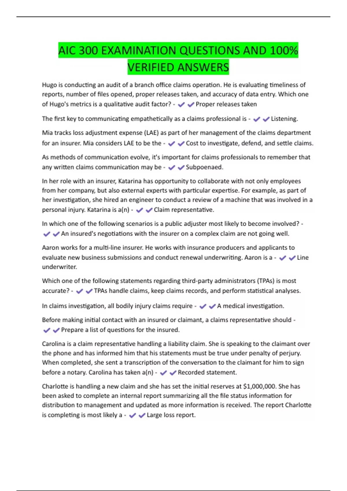 AIC 300 2025/26 Study Pack | High-Scoring Verified Quizzes and Answers ...