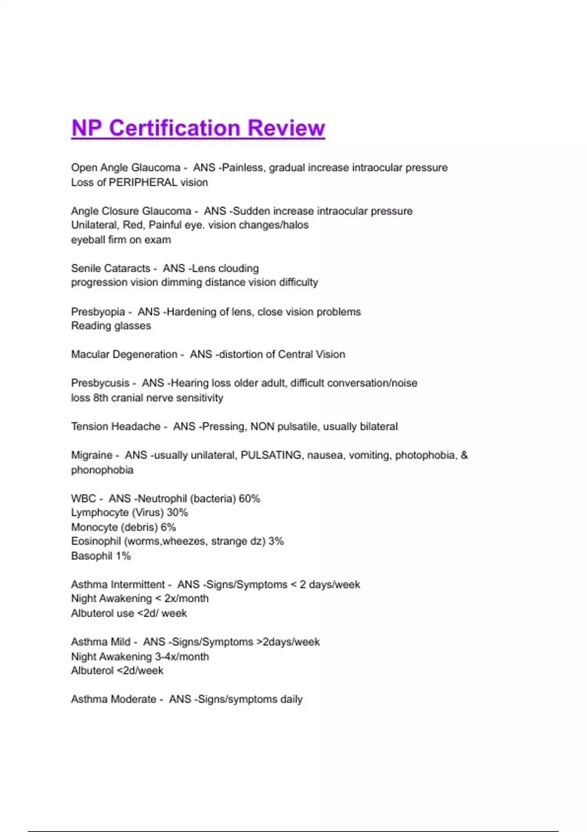 NP Certification Review Questions with correct Answers 2025/2026( A+ ...
