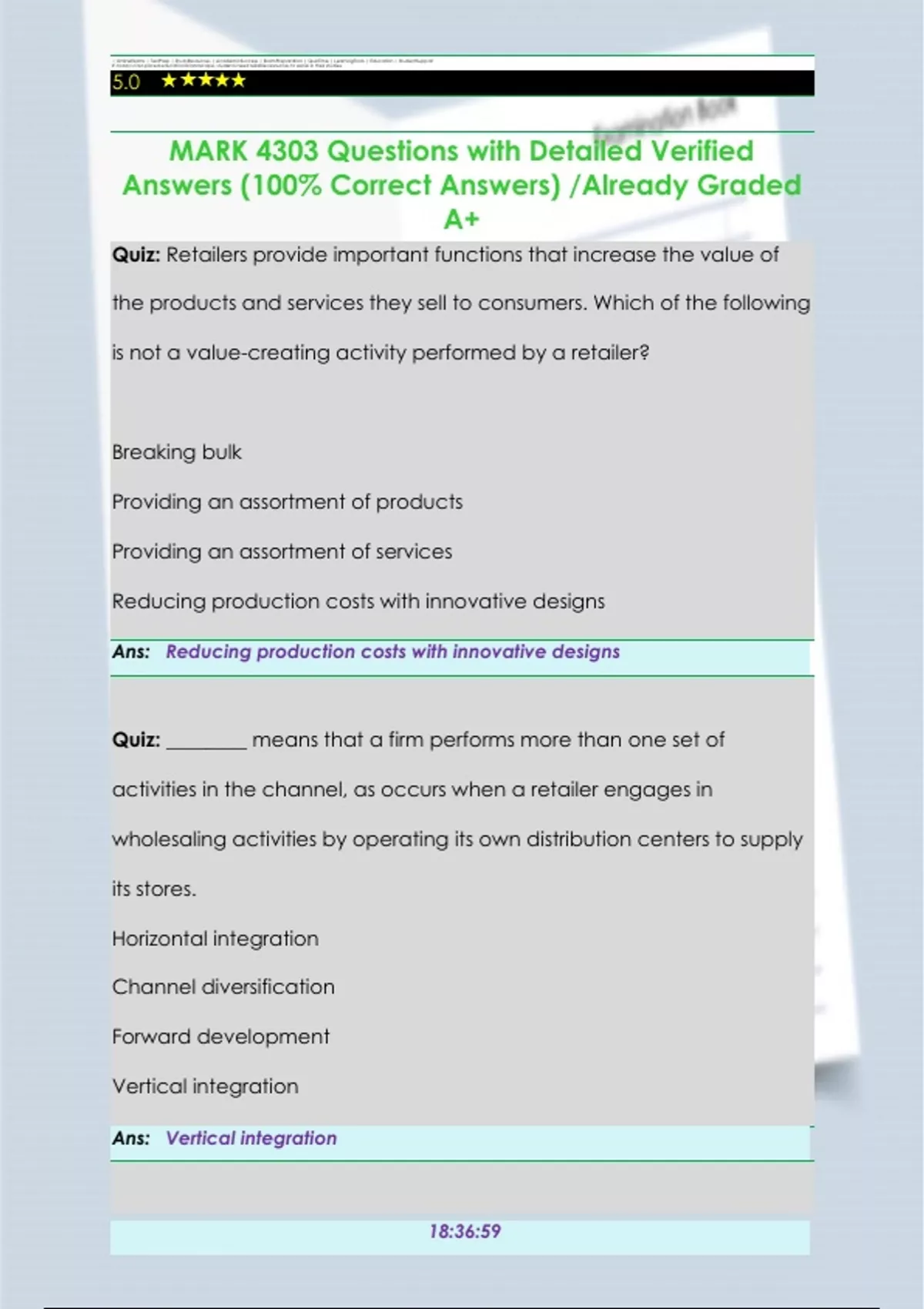 MARK 4303 Questions with Detailed Verified Answers (100% Correct ...