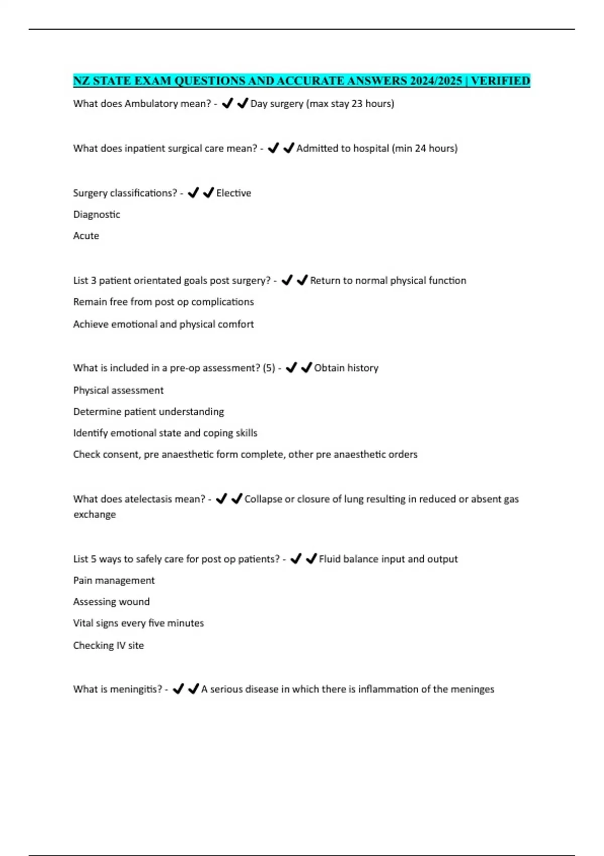 NZ STATE EXAM QUESTIONS AND ACCURATE ANSWERS 2024/2025 | VERIFIED - NZ ...