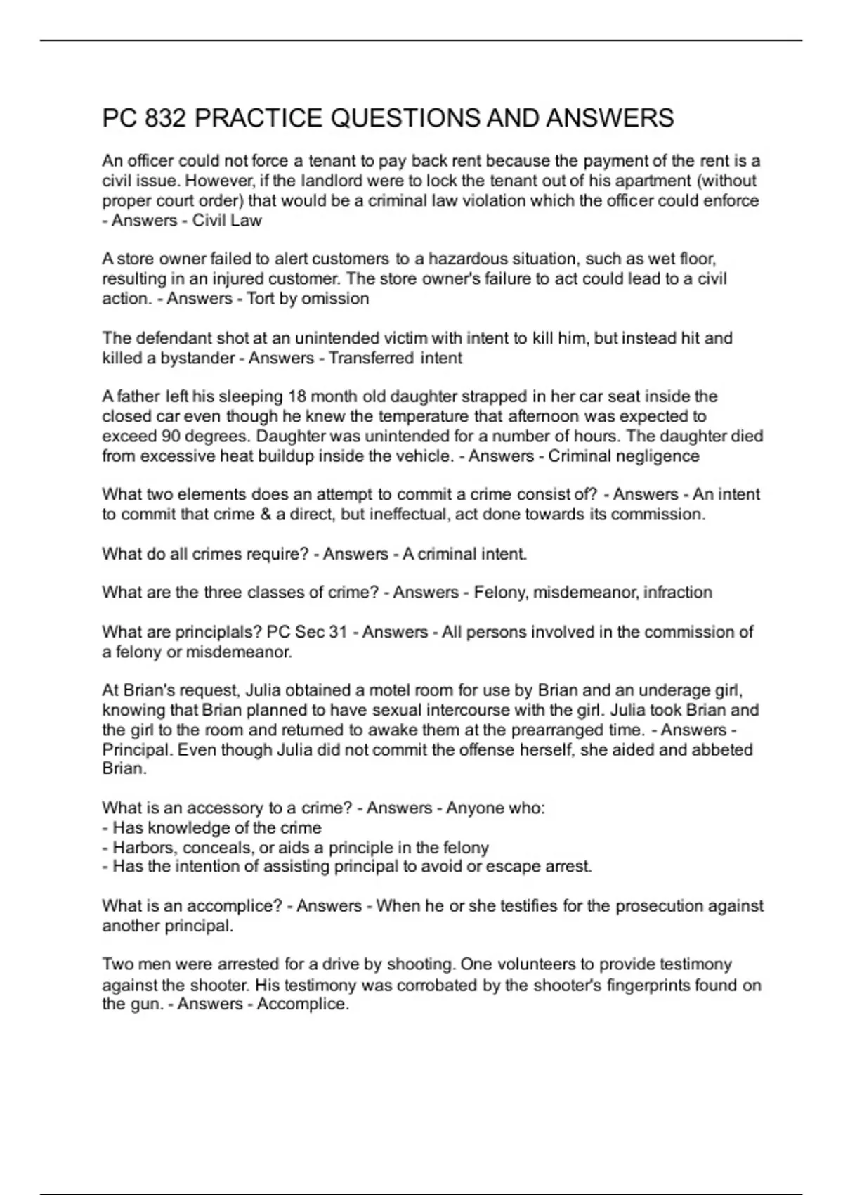 PC 832 PRACTICE QUESTIONS AND ANSWERS - PC 832 - Stuvia US