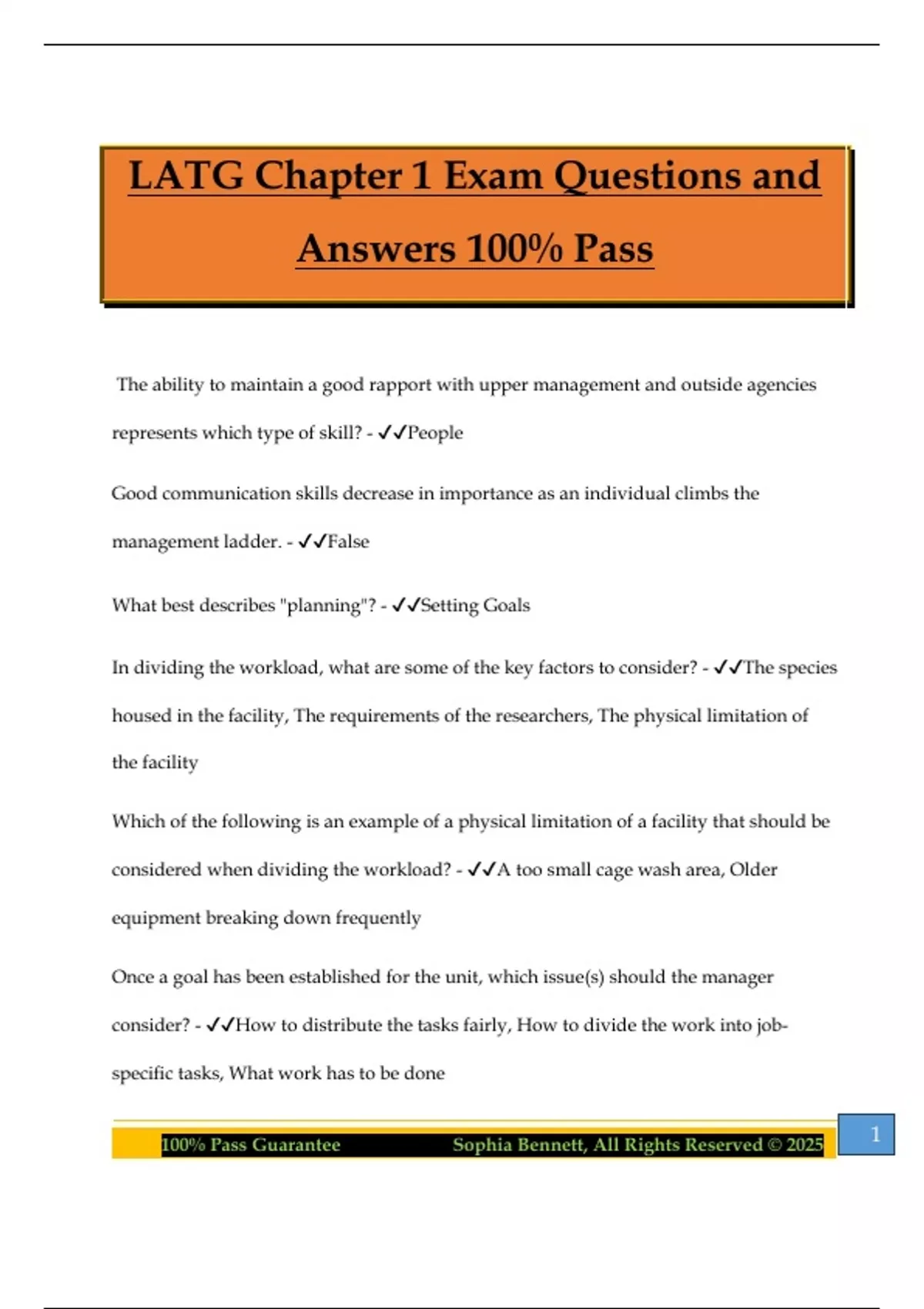 LATG Chapter 1 Exam Questions and Answers 100% Pass - LATG - Stuvia US