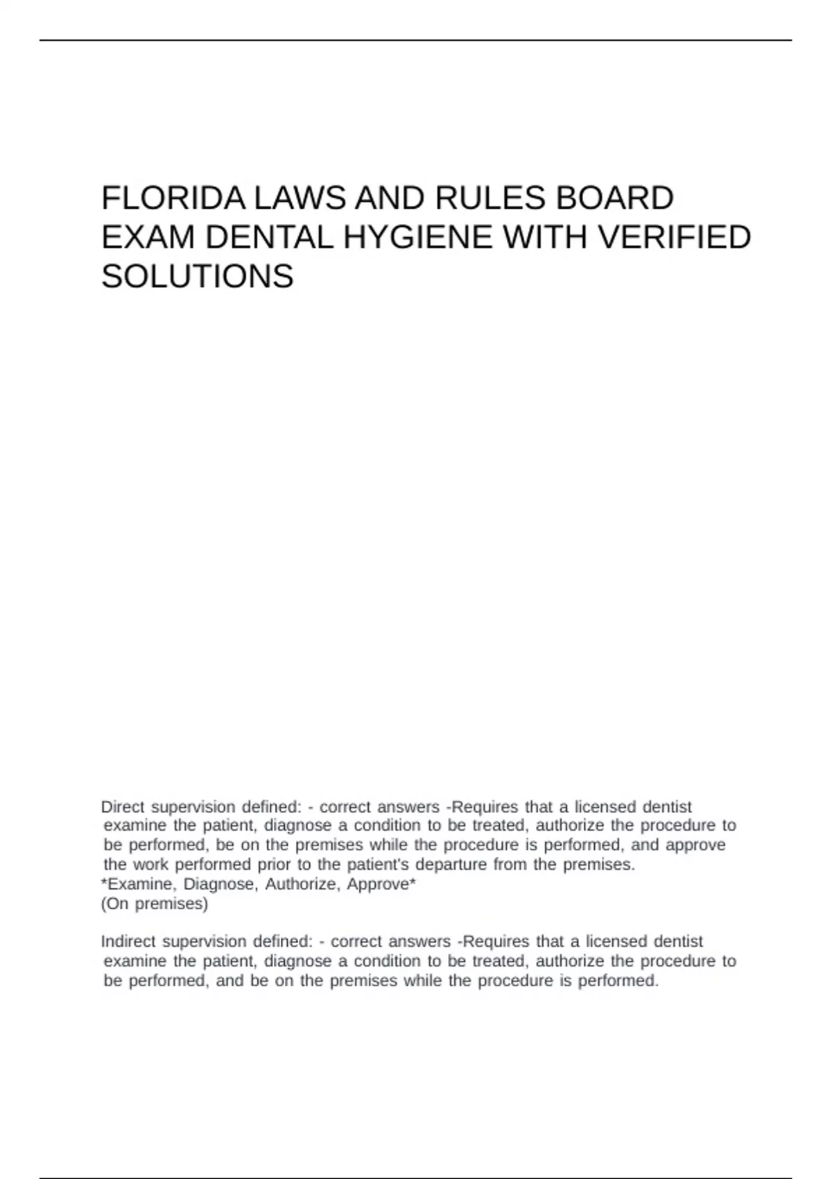 Florida Laws and Rules Board Exam Dental Hygiene - Florida Laws and ...