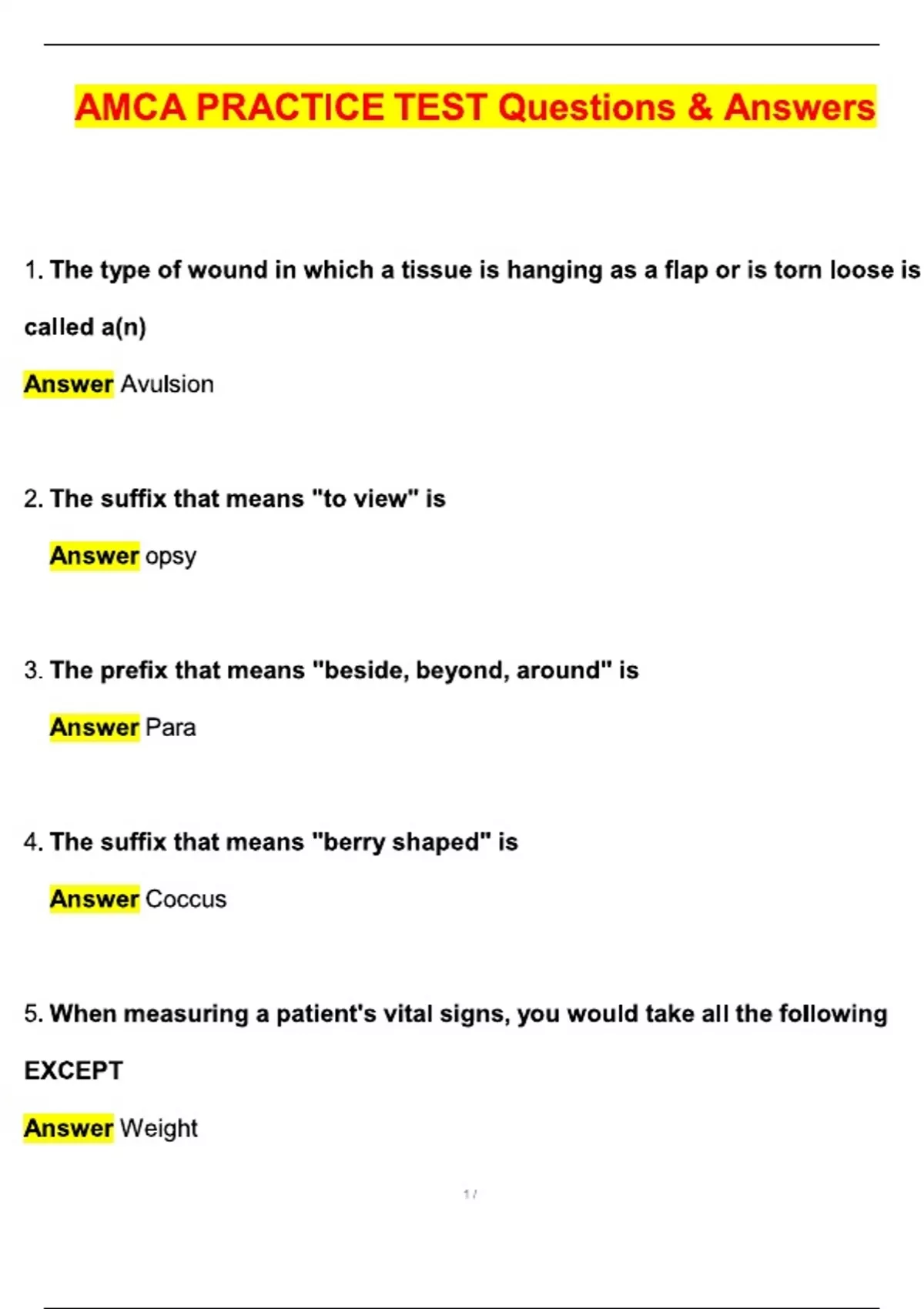 AMCA PRACTICE TEST (Latest 2025 / 2026 Update) Questions and Verified ...