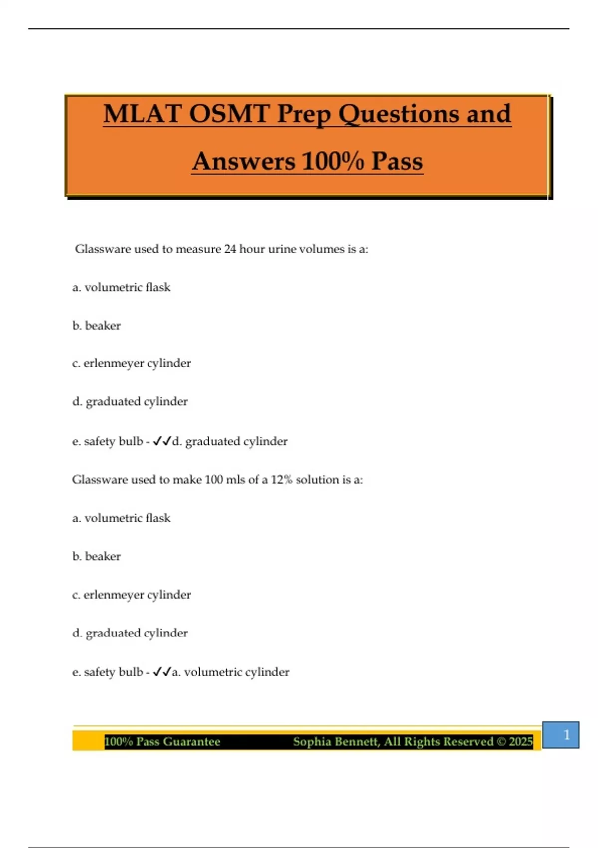 MLAT OSMT Prep Questions and Answers 100% Pass - OSMT - Stuvia US