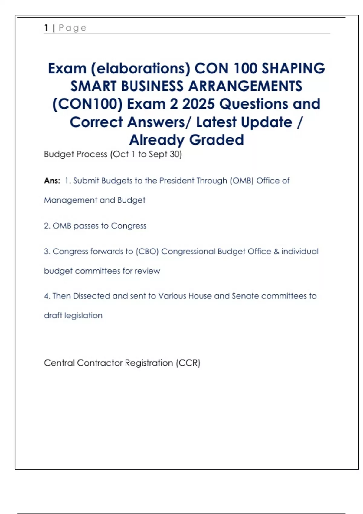 Exam (elaborations) CON 100 SHAPING SMART BUSINESS ARRANGEMENTS (CON100 ...