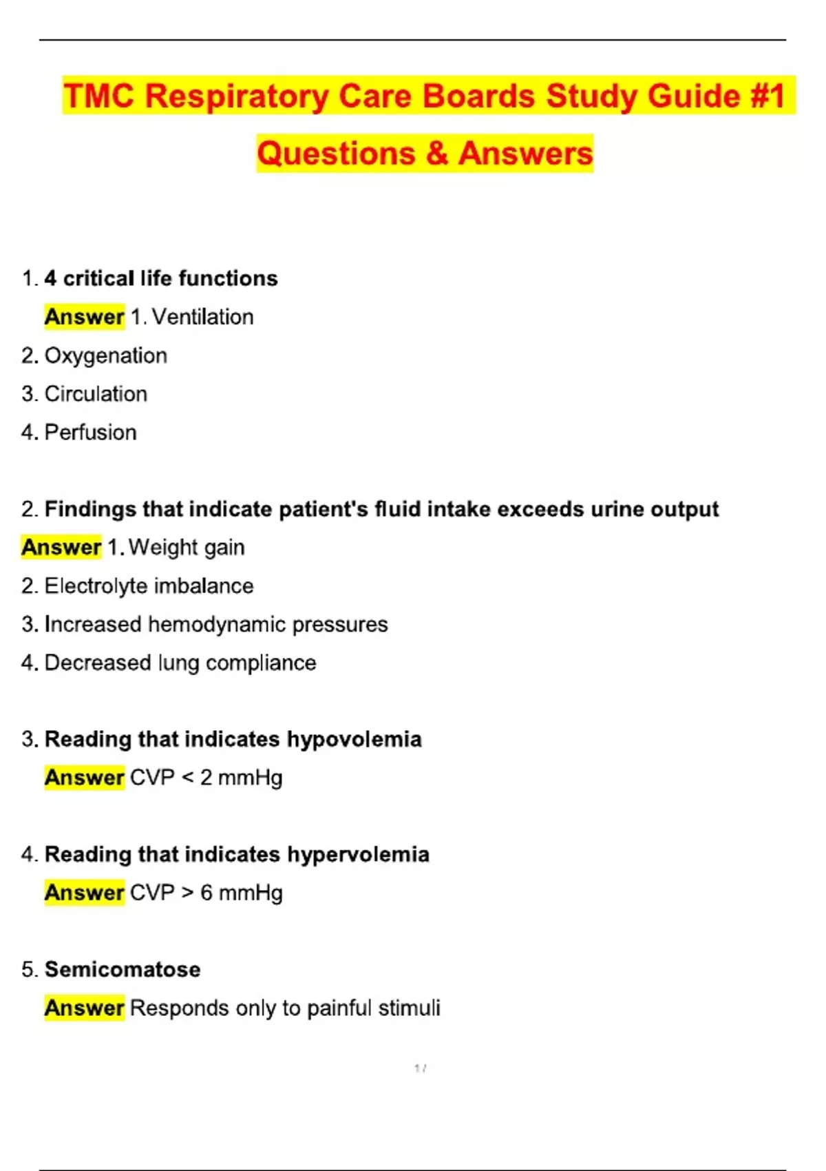 TMC Respiratory Care Boards Study Guide 1 (Latest 2025 / 2026 Update ...