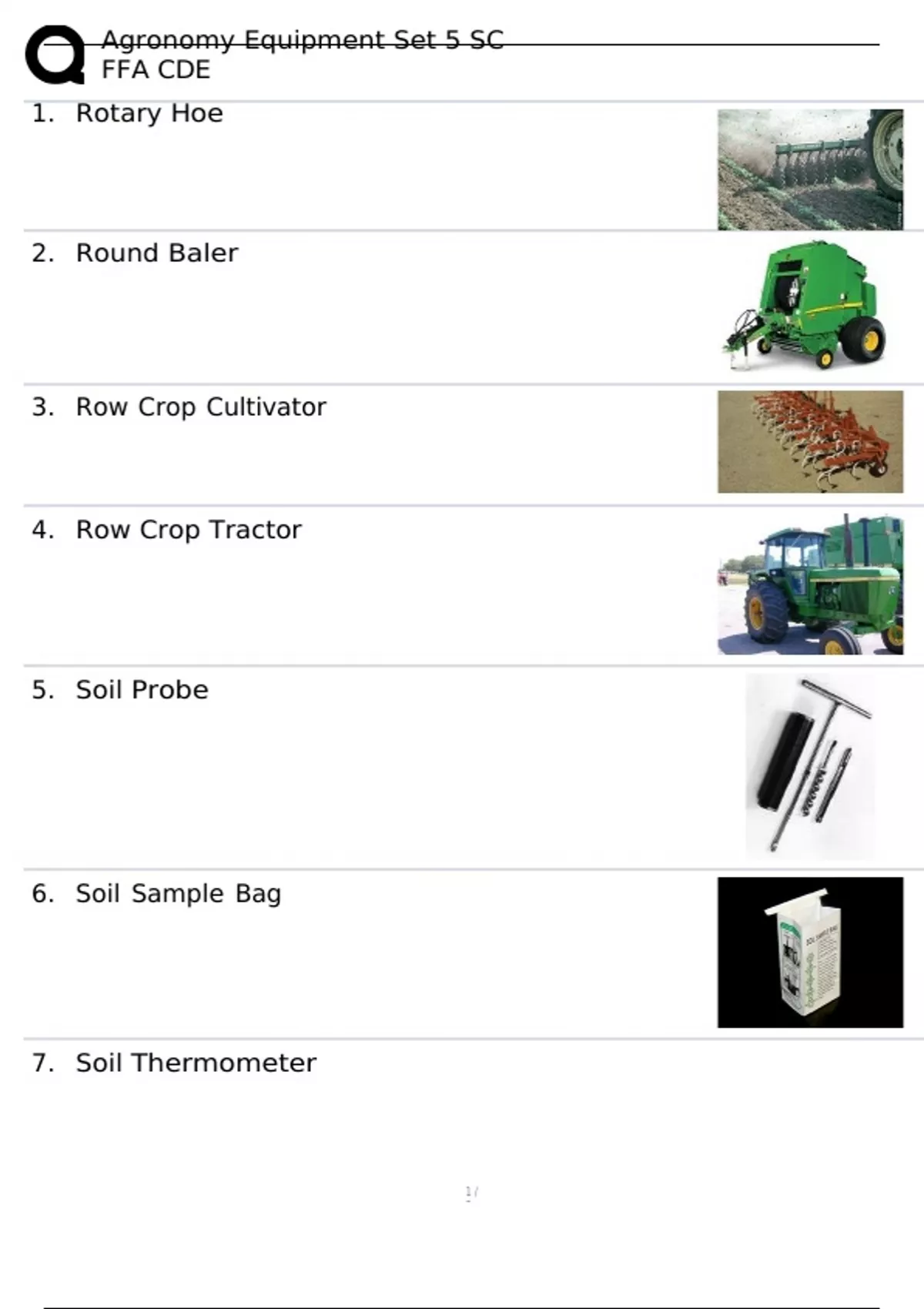 Agronomy Equipment Set 5 SC FFA CDE Question and answers rated A+ ...
