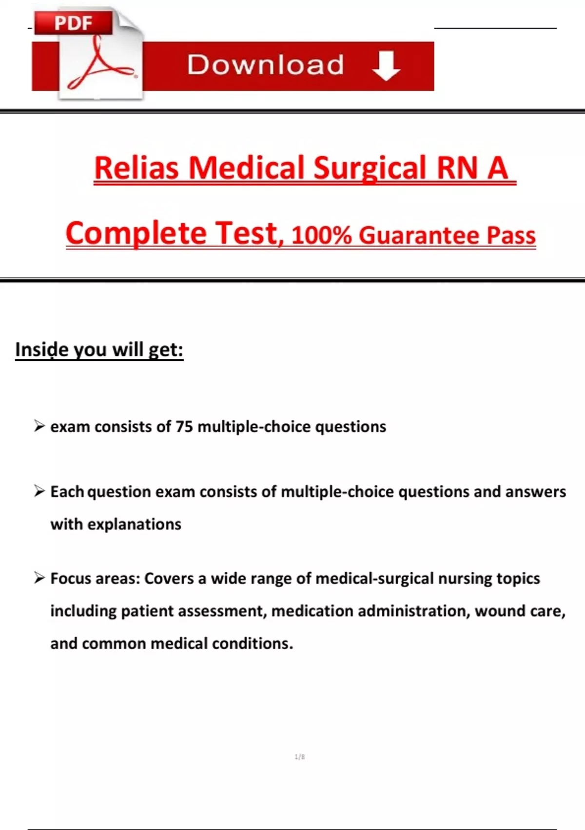 Medical-Surgical RN A Prophecy Relias Test (Latest 2025 / 2026): Most ...