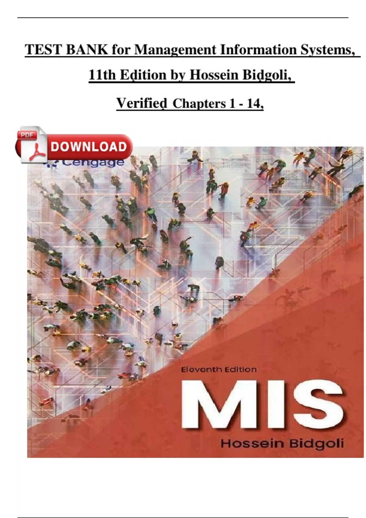 TEST BANK For Management Information Systems, 11th Edition by Hossein ...