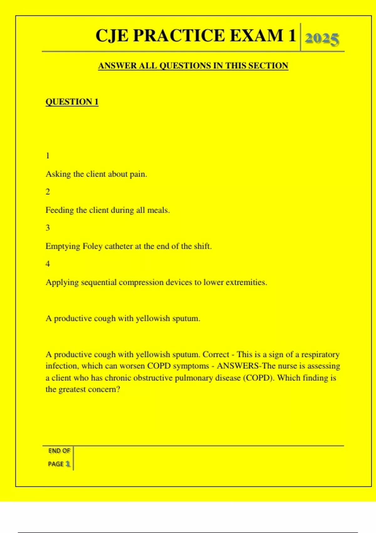 CJE PRACTICE EXAM 1 QUESTIONS AND ANSWERS 2025 - CJE - Stuvia US